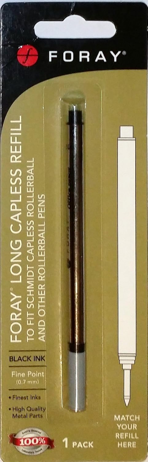 FORAY® Pen Refill For Schmidt® Rollerball Pens, 0.7 mm, Fine Point ...