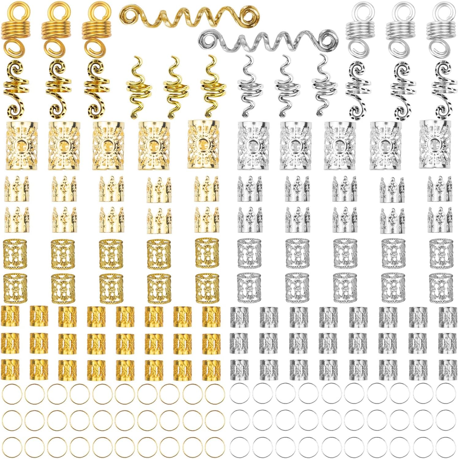 Amazon.com: 180 Pieces Dreadlock Hair Accessories Celtic Loc Jewelry ...