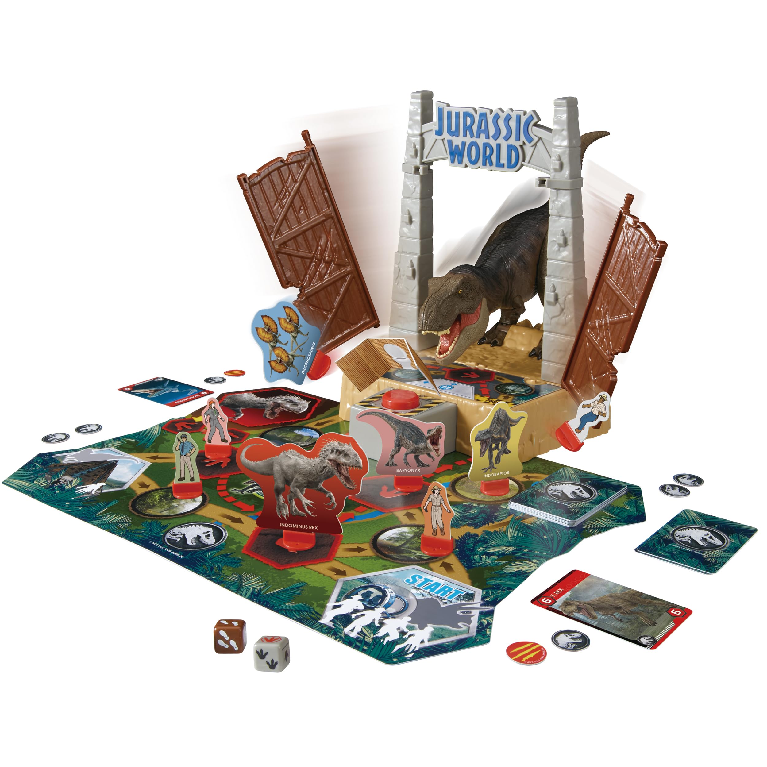 Amazon.com: EPOCH Games Jurassic World T. Rex Panic - Action-Packed ...