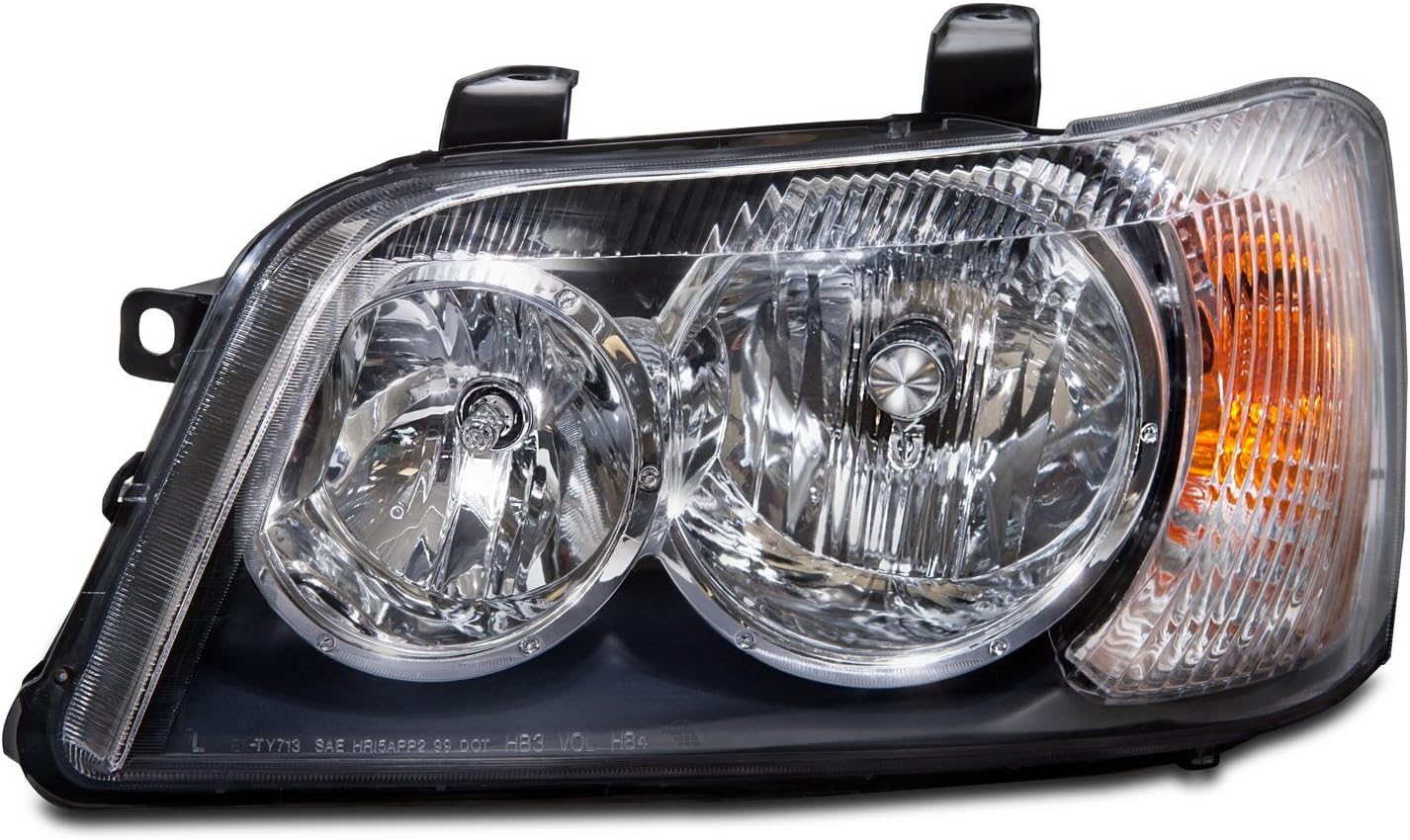 Amazon.com: HEADLIGHTSDEPOT Black Housing Halogen Headlight Compatible ...