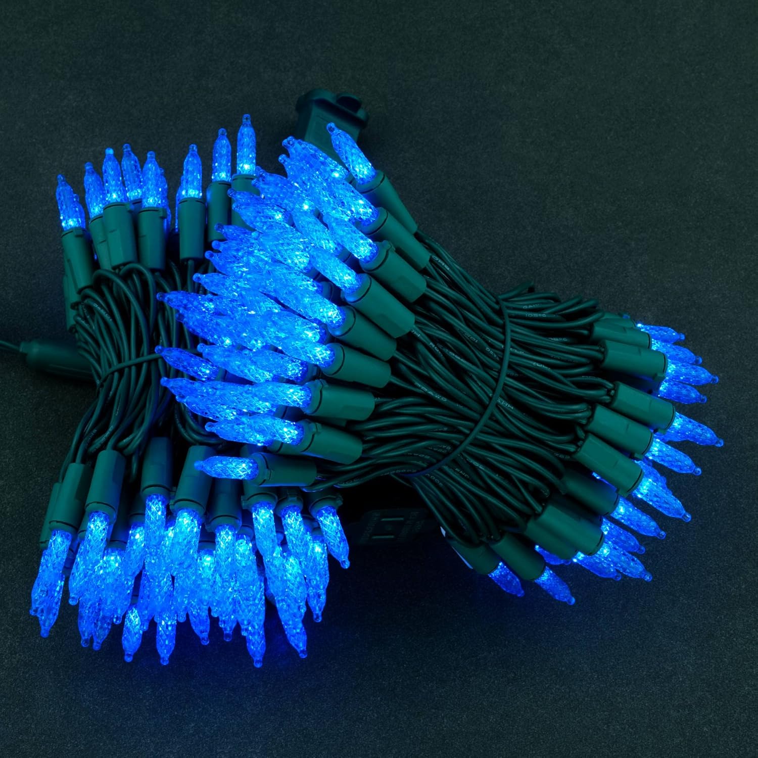 YULETIME Luces LED azules de Navidad facetadas, 200 unidades, 50 pies ...