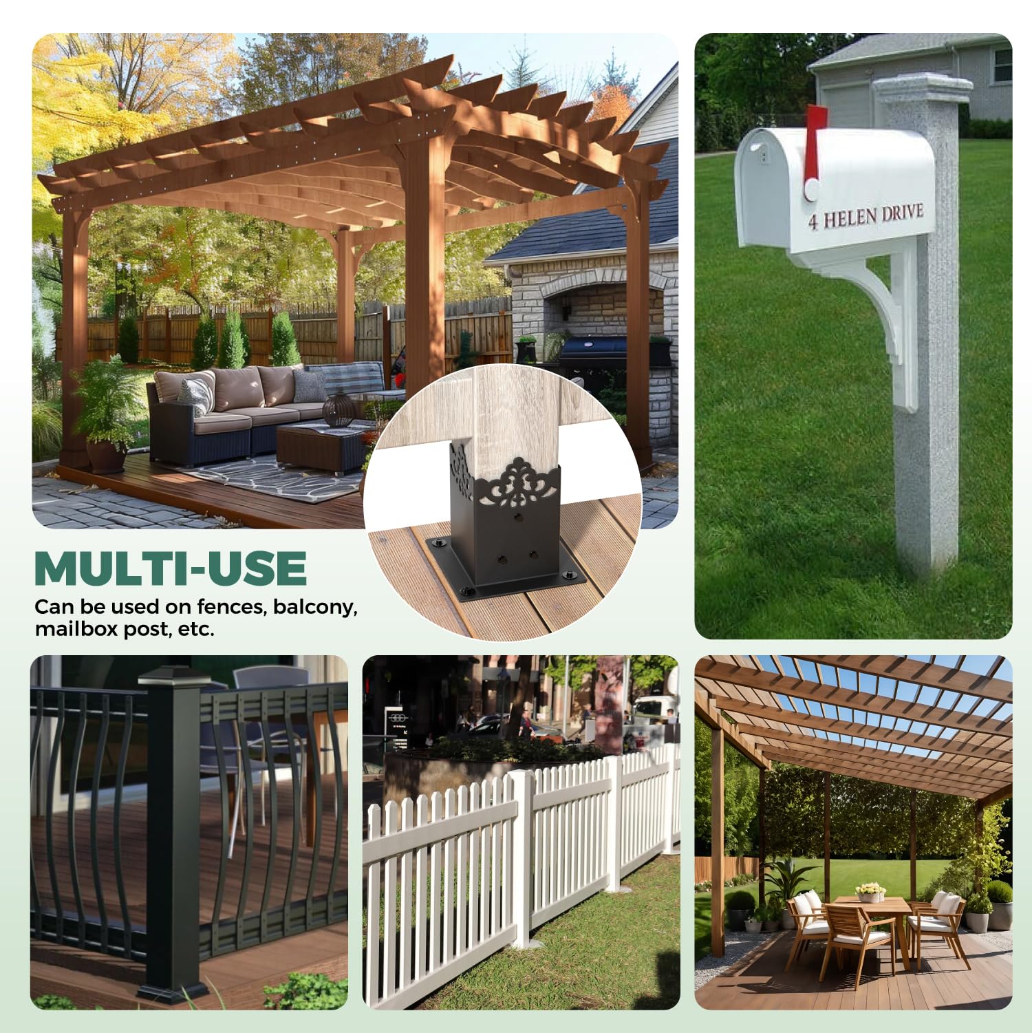 Snapklik.com : TPHUC Creative Design 4x4 Post Base, Square Bracket Post ...