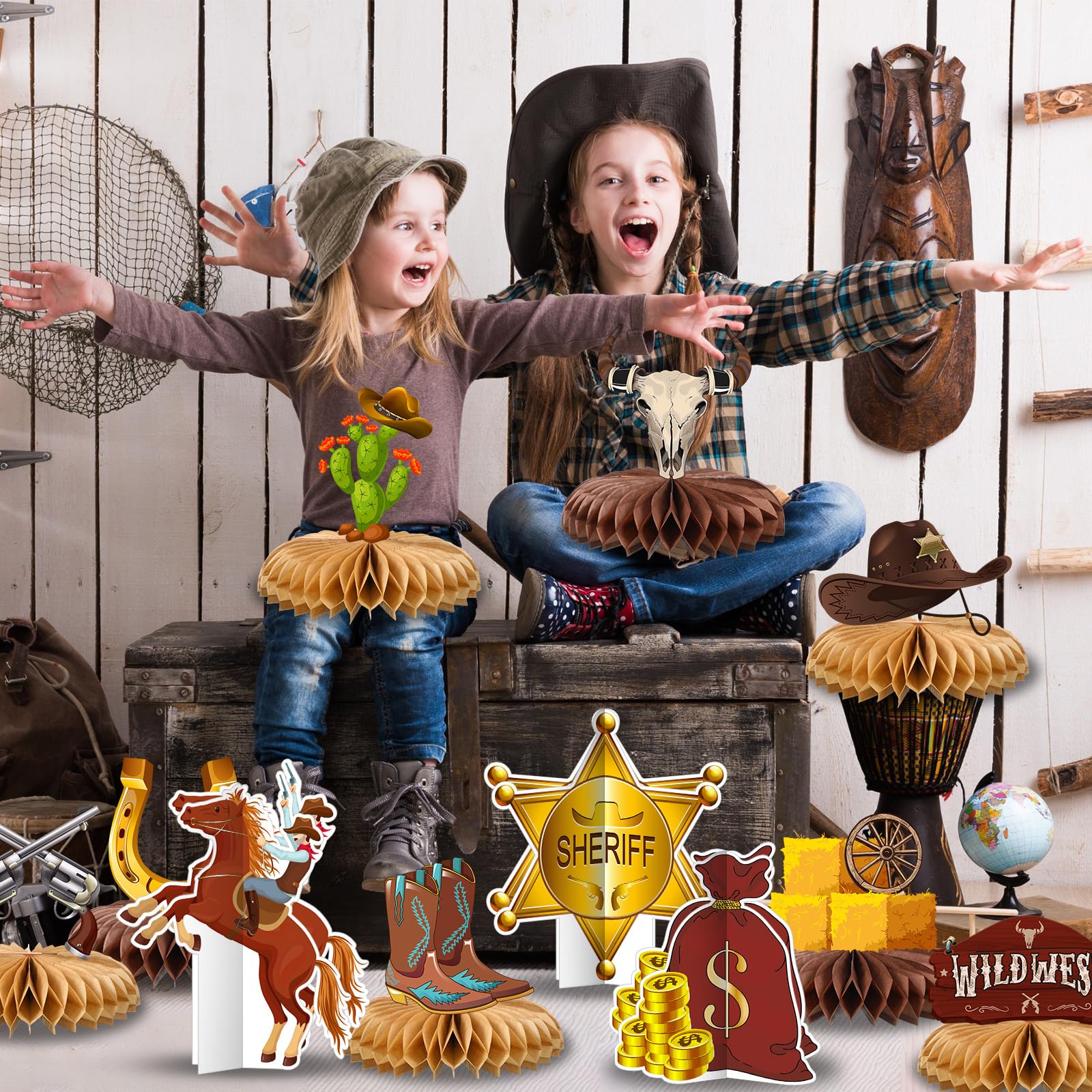 Snapklik.com : 12 Pcs Western Cowboy Party Decorations Wild West ...