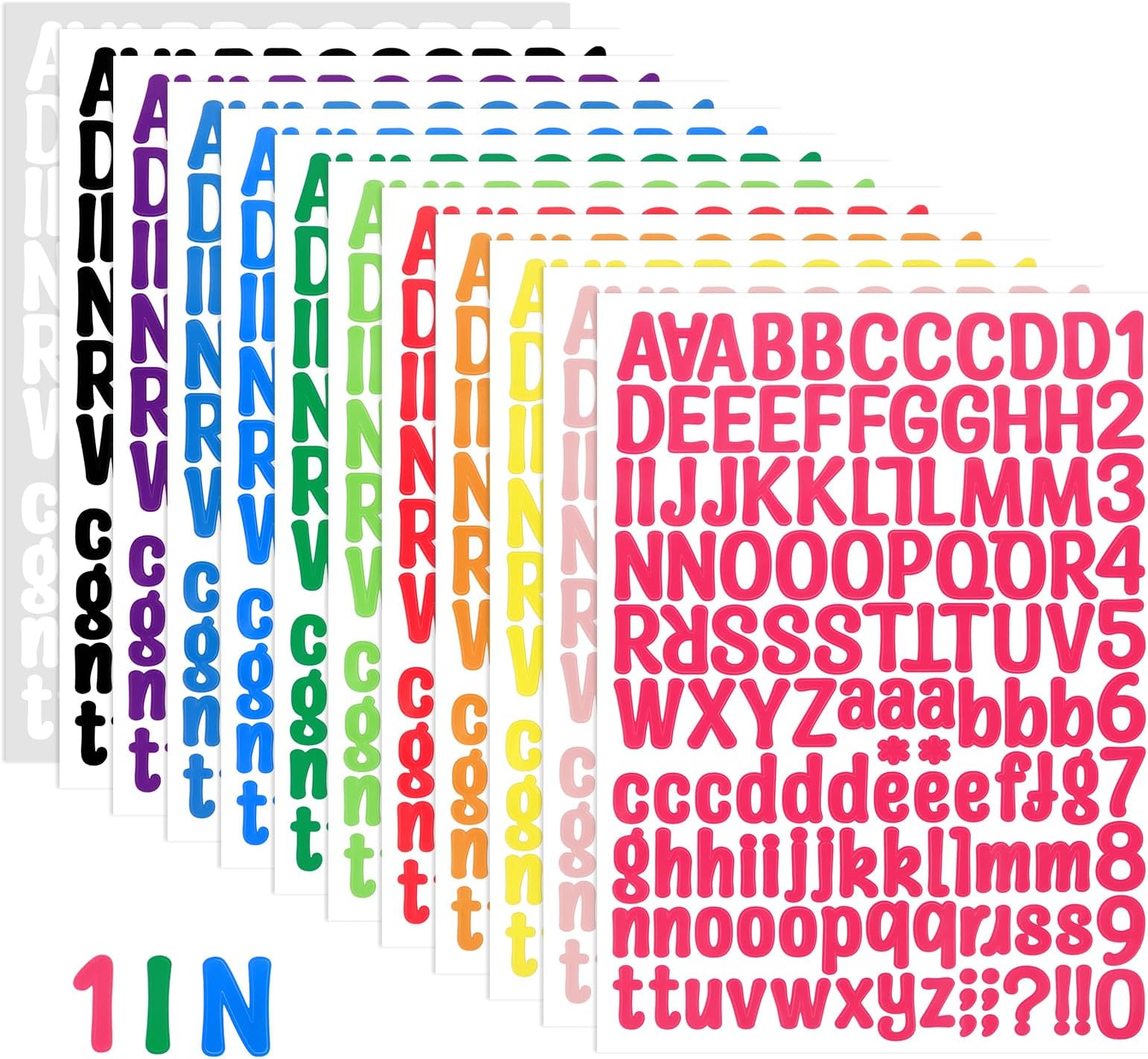 Amazon.com: Nicpro Alphabet Letter Stickers 20 Sheet Self Adhesive ABC ...