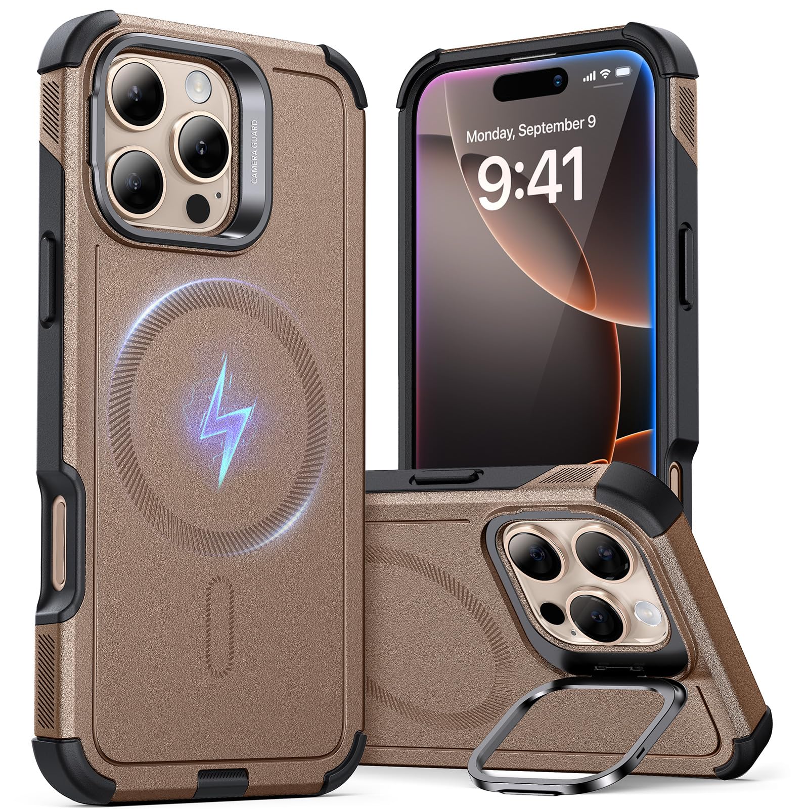 Amazon.com: ESR for iPhone 16 Pro Case with Stand, 23FT Military-Grade Drop Protection, Heavy ...