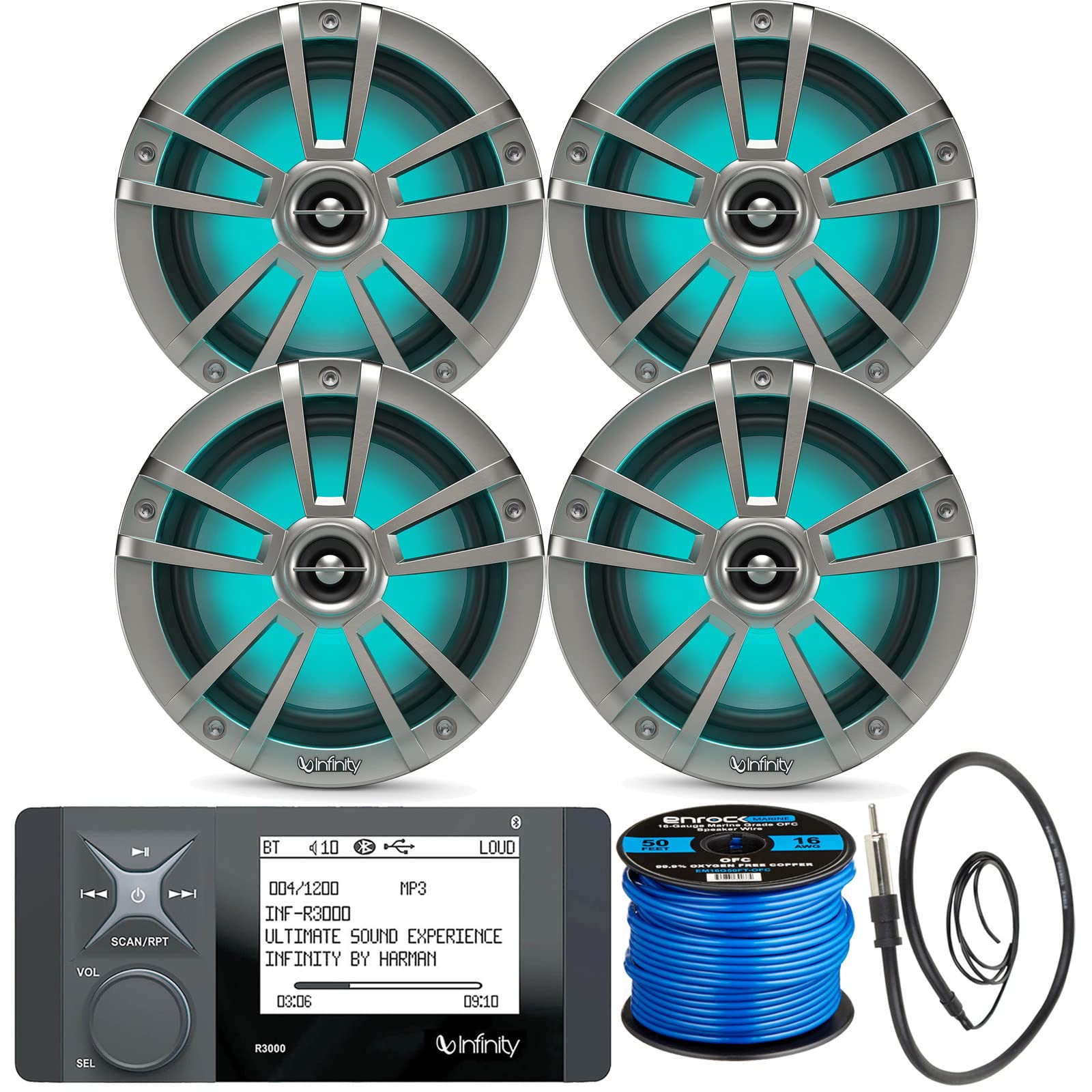 Amazon.com: Great 16-25' Bay Boat Audio System: Bluetooth Stereo Radio ...