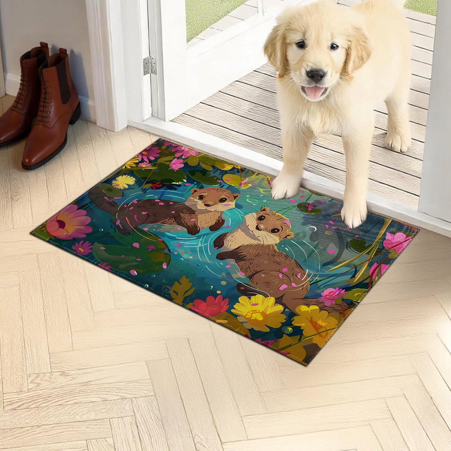 Amazon.com: WWUSWYT Cute Otters Doormat 17x29.5 Inch, Colorful Cartoon ...