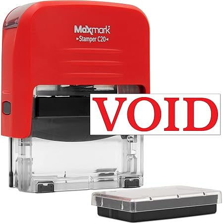 Amazon.com : Void Self Inking Stamp, Printer 20 with 2 Pads - Red Ink ...