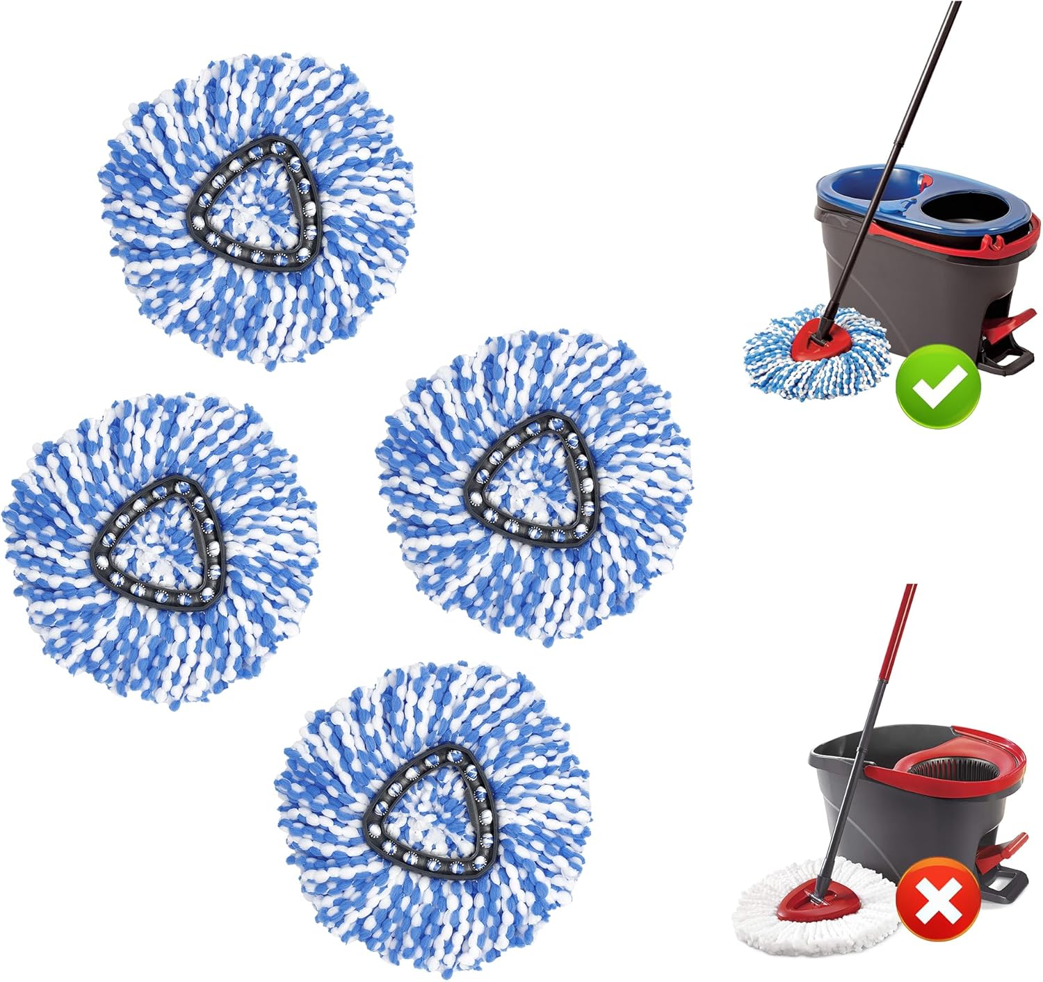 EasyWring RinseClean Spin Mop – Paquete de 4 repuestos de microfibra ...