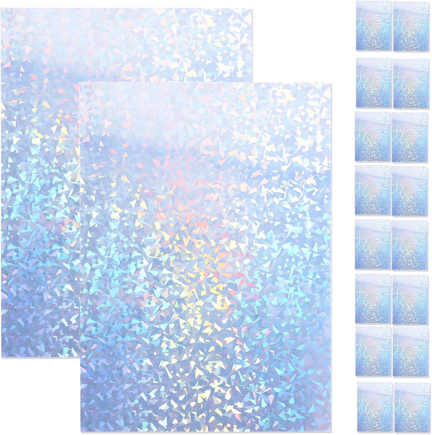 NUOBESTY 20sheets Holographic Shiny Glitter Sticker Paper Printable ...