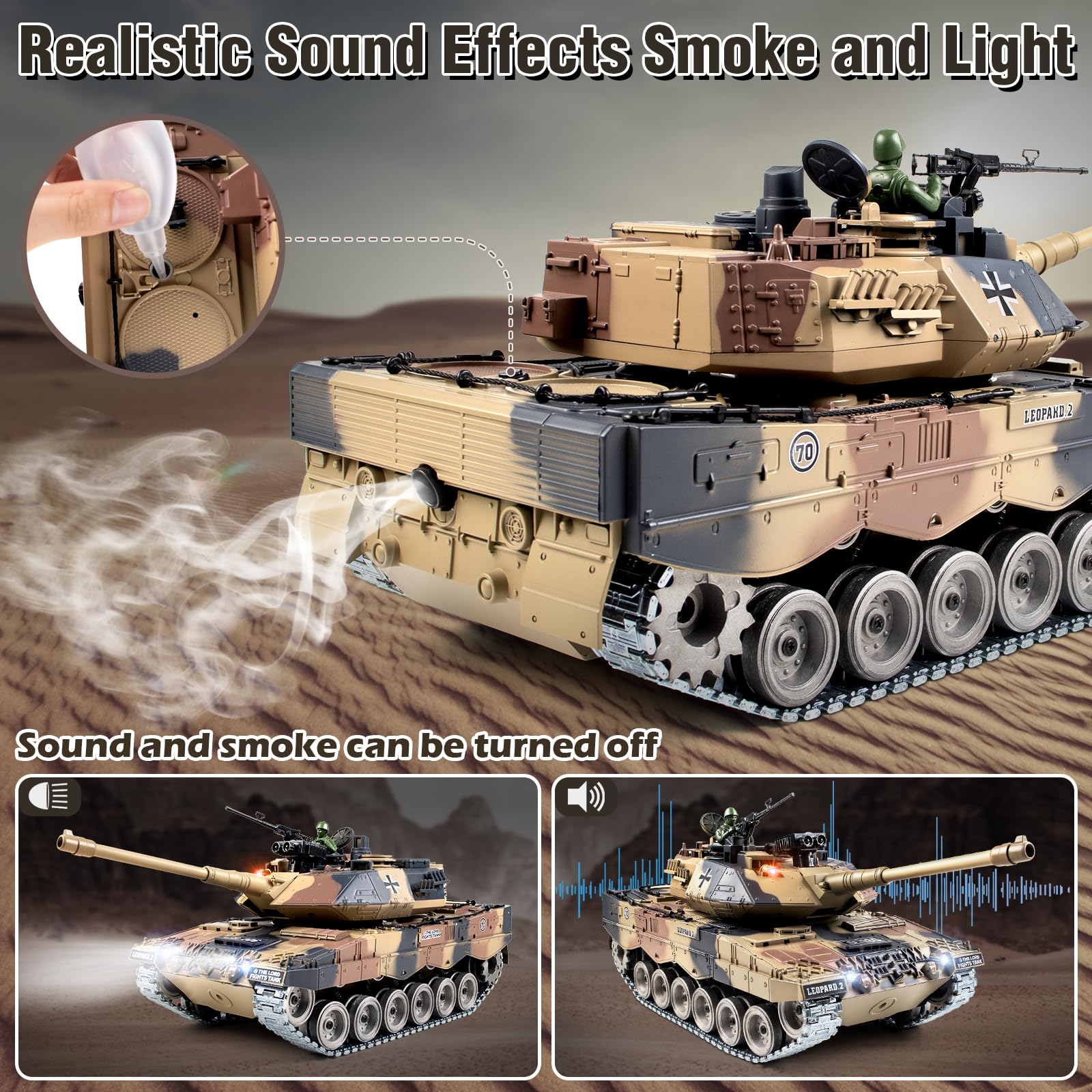 Snapklik.com : Supdex 1:18 RC Tank, 24Ghz Metal German Leopard II ...