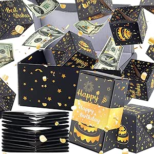 Amazon.com: Surprise Gift Box Explosion for Money, Pop Up Money Box for Cash Gift, 12 Bounces ...
