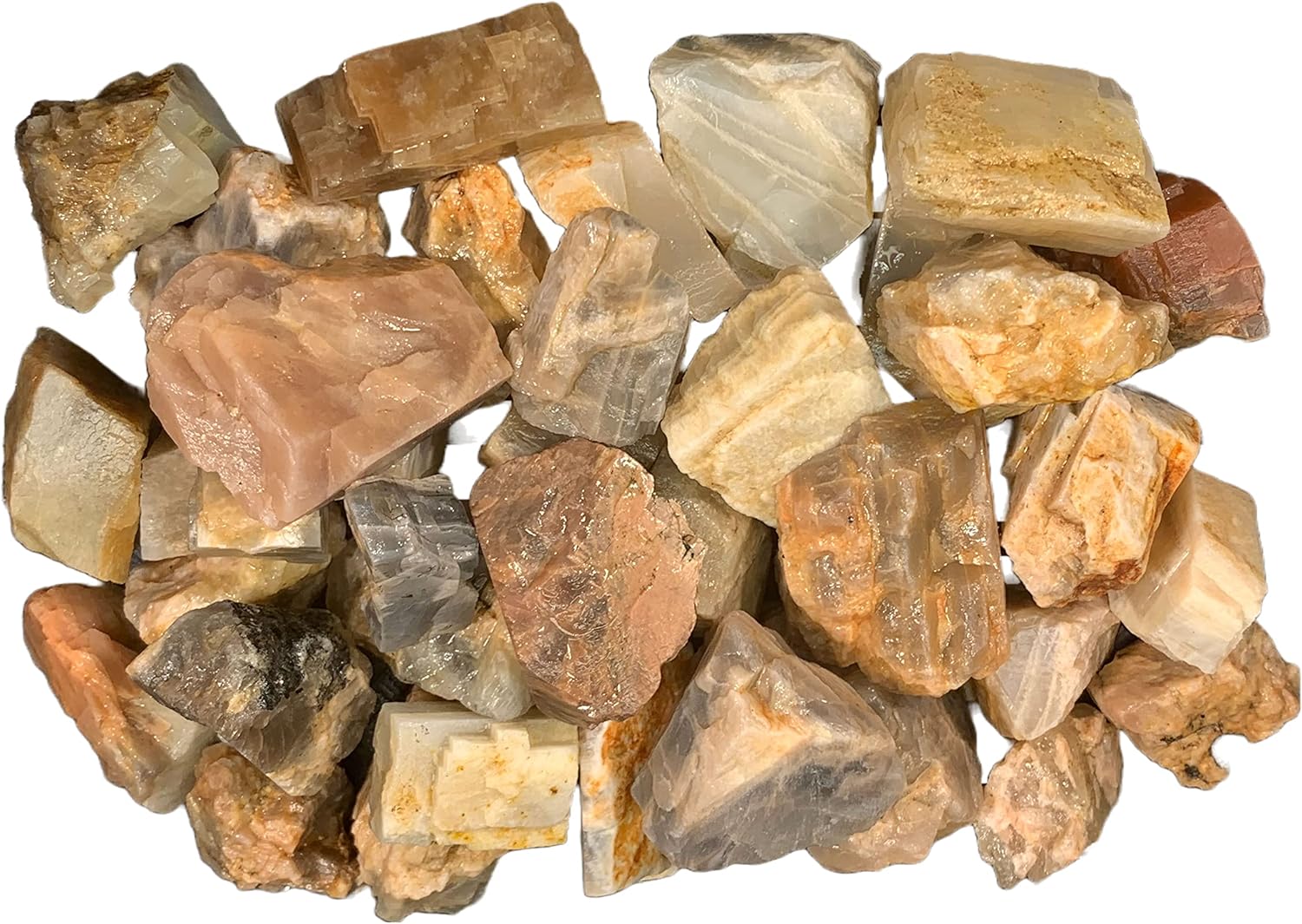 Amazon.com: Fantasia Materials: 1 lb Transparent Moonstone Rough Stones ...