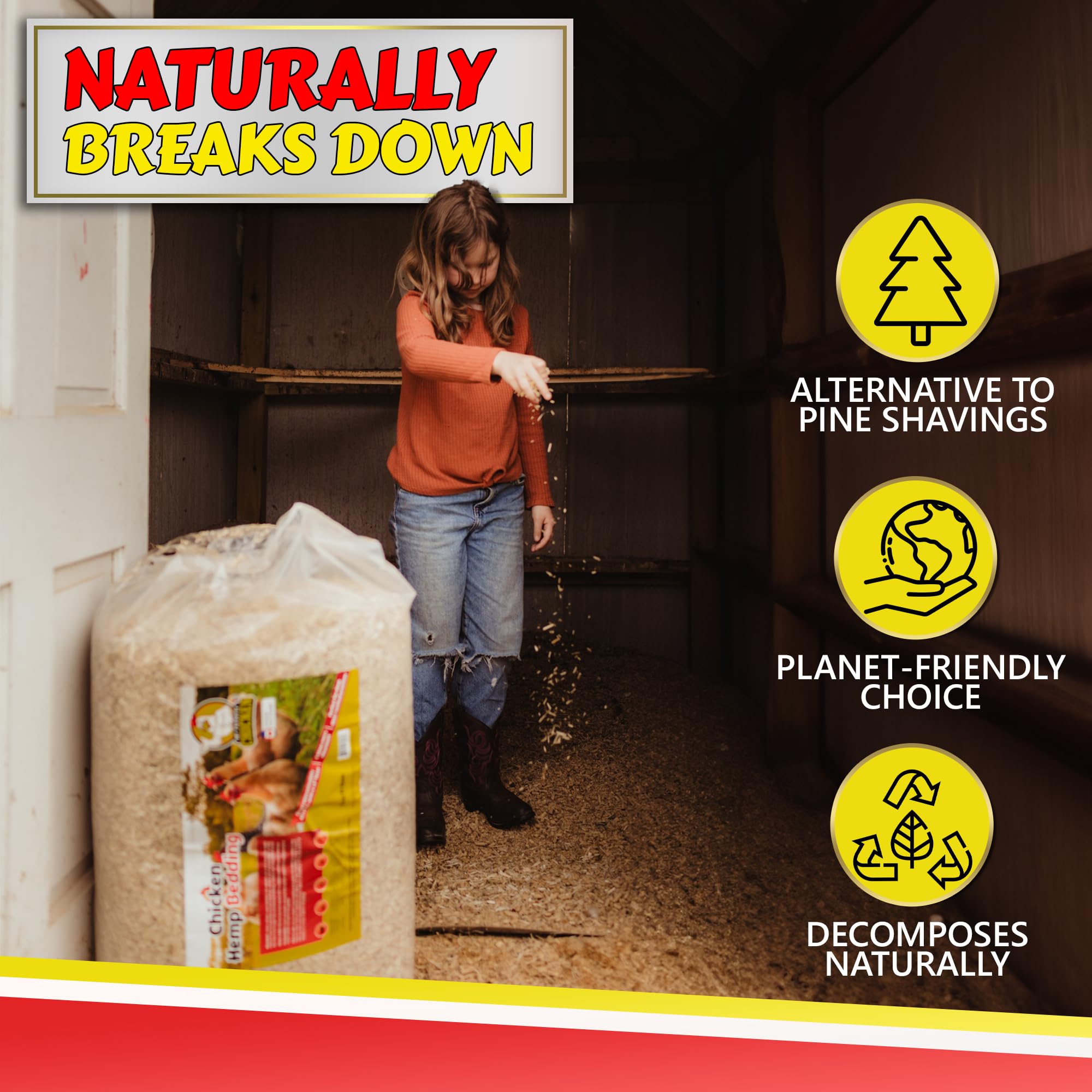 Snapklik.com : Hemp Bedding For Chicken Coop, Small Animal Litter For ...