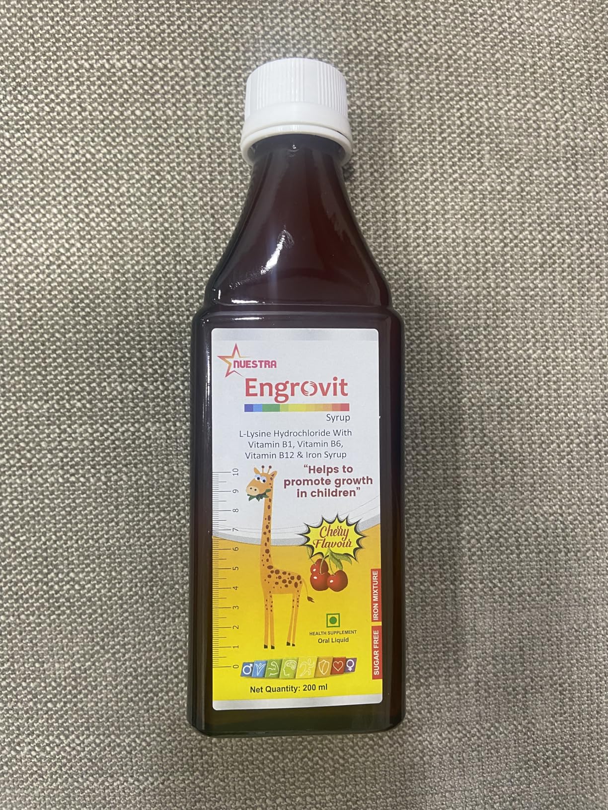 Engrovit Height Syrup for Children 200ml | Sugar Free, Packed with ...