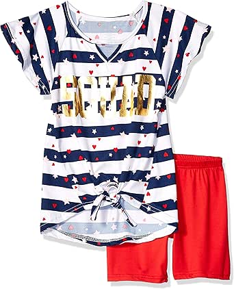 Amazon.com: One Step Up Girls' Big Soft Knit Top and Short Set, Squad ...