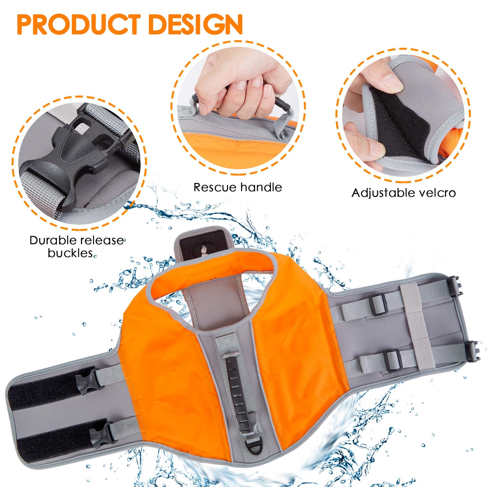 Snapklik.com : Ownpets Inflatable Dog Life Jacket, High Buoyancy ...