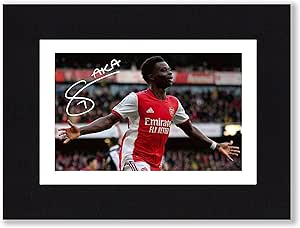 Bukayo Saka Signed Mounted Photo Print - Pre Printed Signature ...