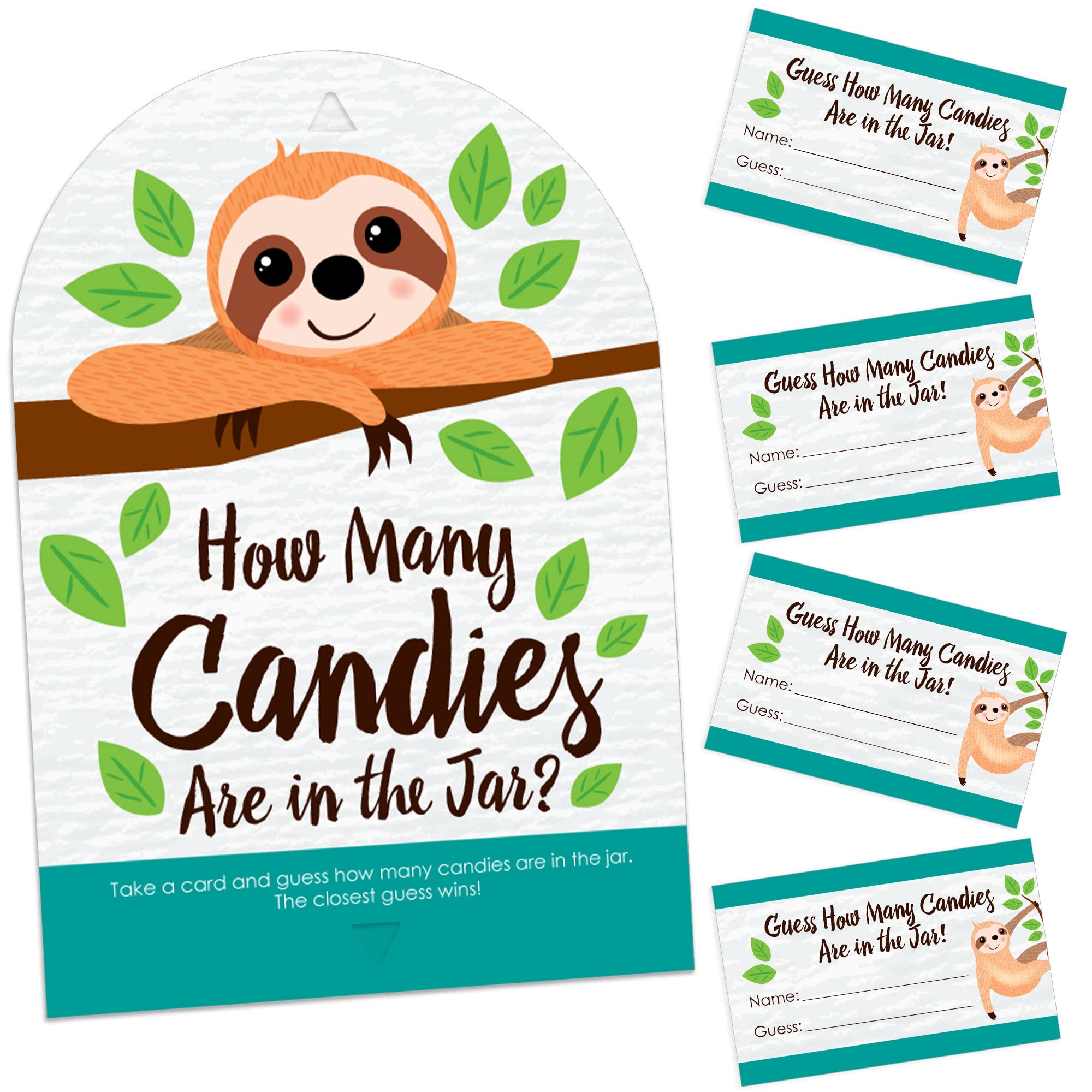 Amazon.com: Big Dot of Happiness Let’s Hang - Sloth - How Many Candies ...