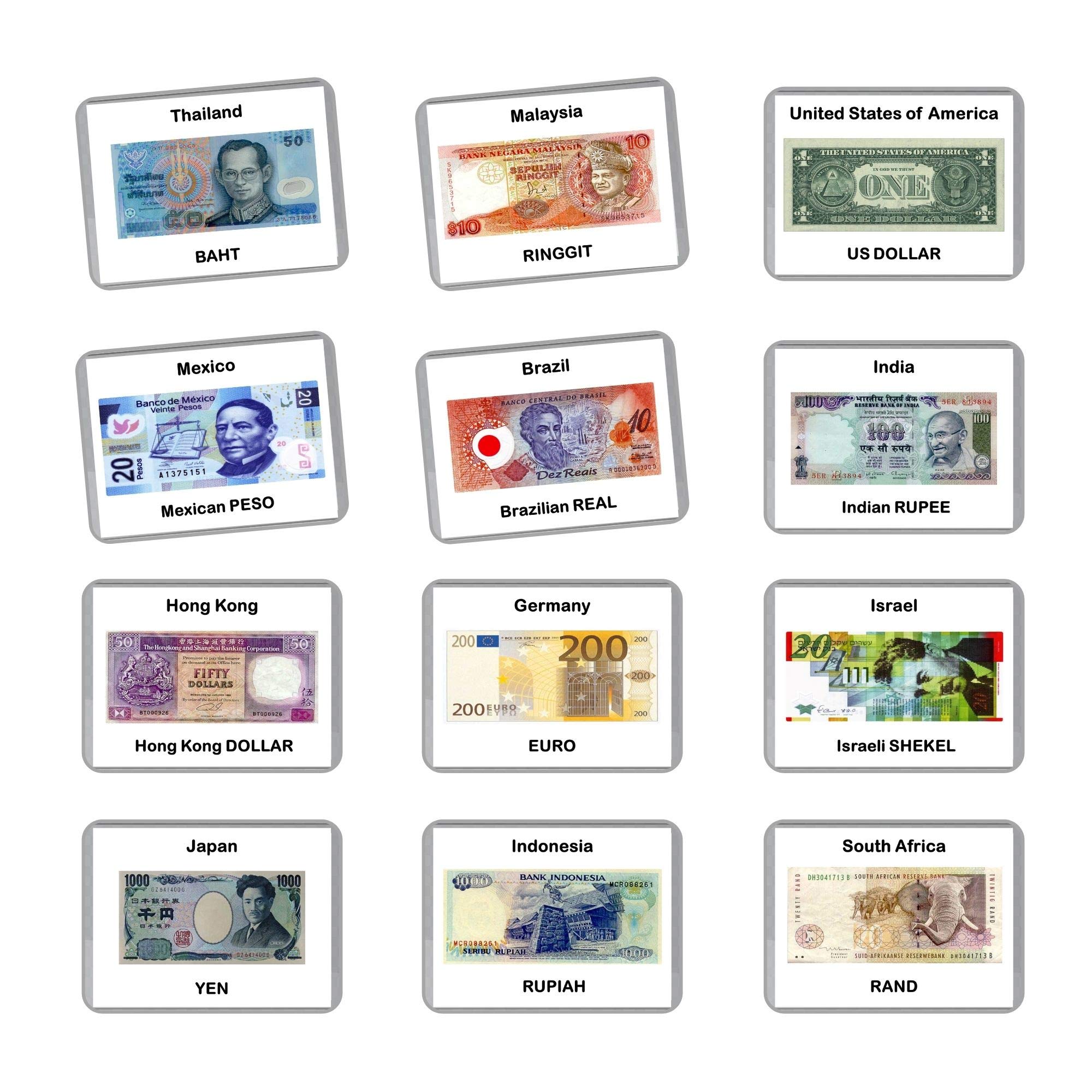 Amazon.com: World Currency Flash Cards | 100 Laminated Flash Cards ...