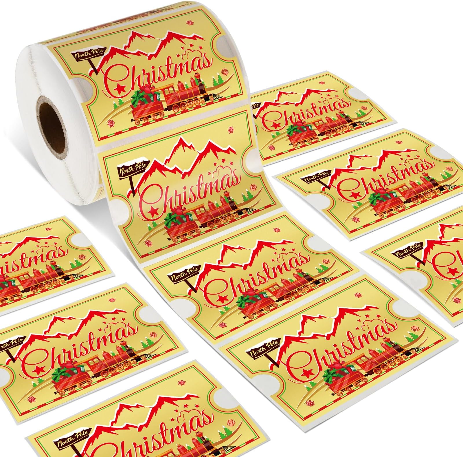 Amazon.com: Gold Foil Believe Ticket Sticker Rolls - Jumbo 100 Sticker ...
