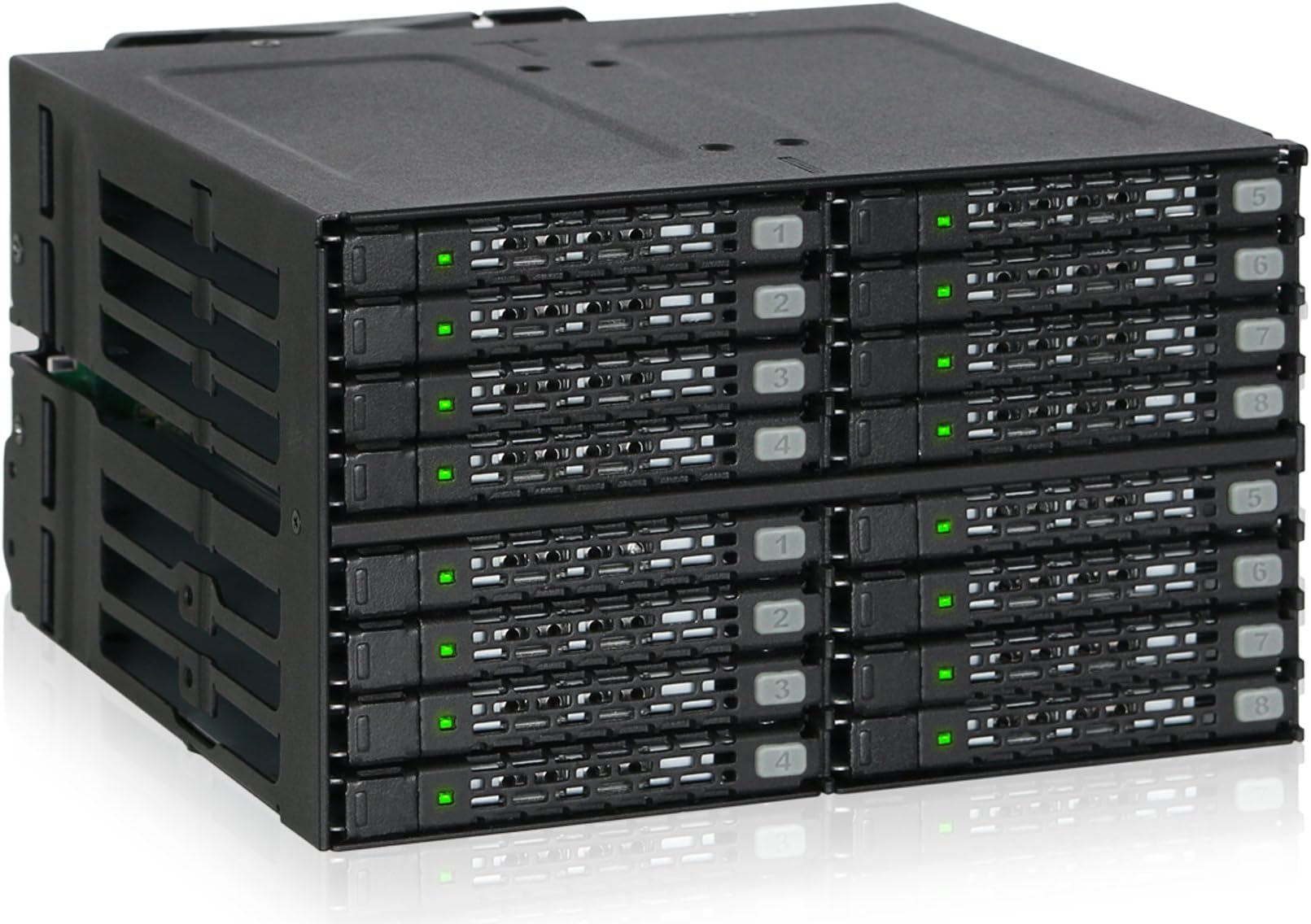 Amazon.com: ICY DOCK Full Metal 16 x 2.5 SAS/SATA HDD/SSD Mobile Rack ...