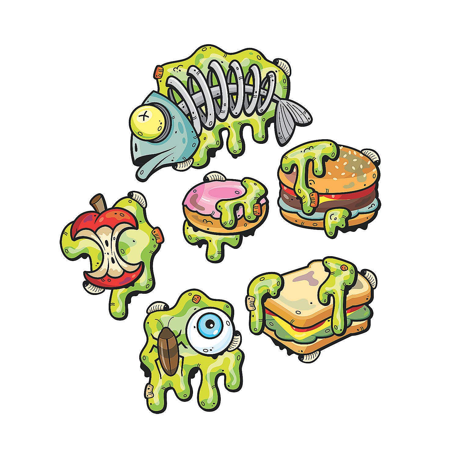 Amazon.com: Jumbo Gross Slime Cutouts - Party Decor - 6 Pieces : Toys ...