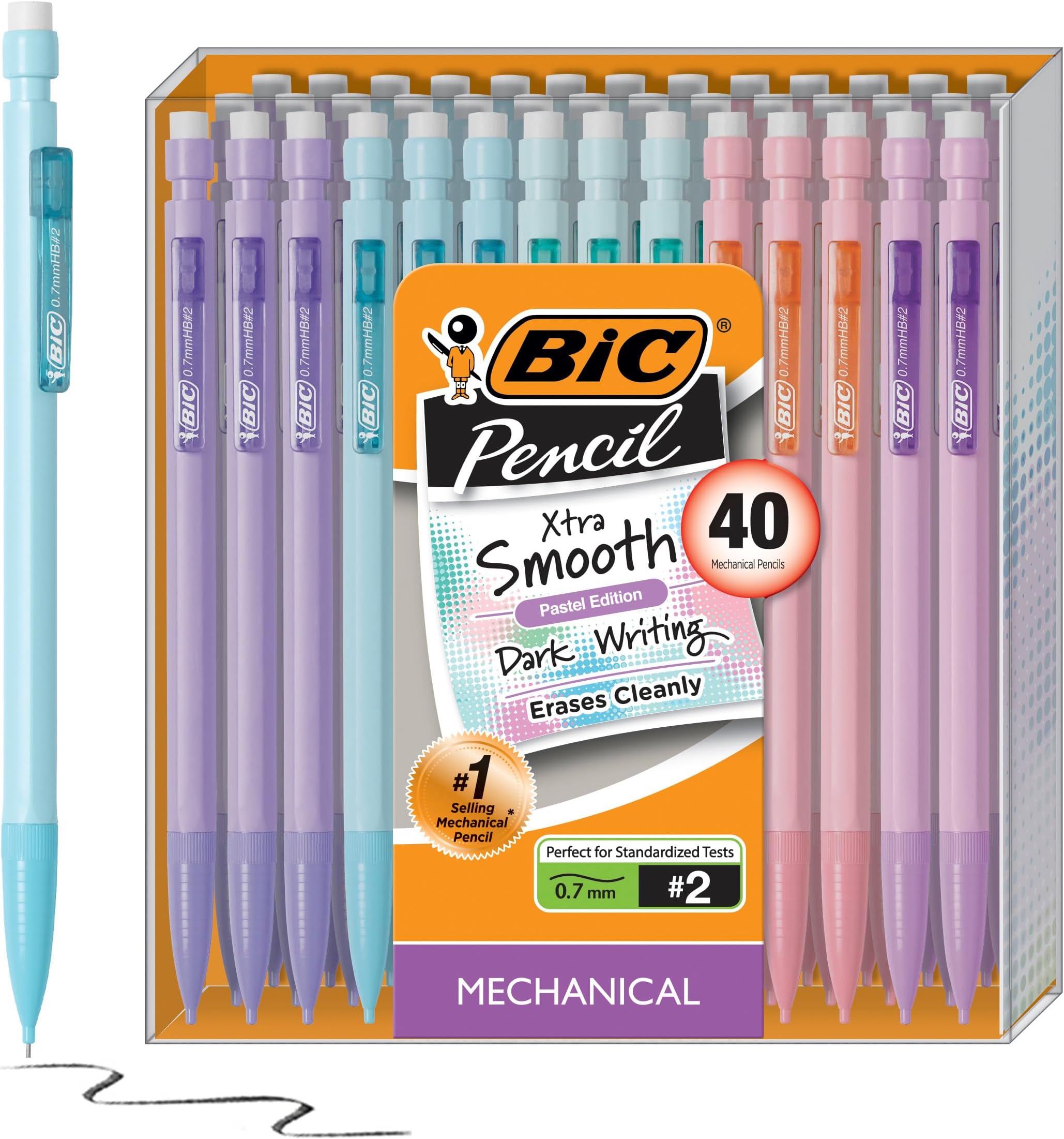 Amazon.com : BIC Xtra-Smooth Pastel Mechanical Pencils with Erasers ...