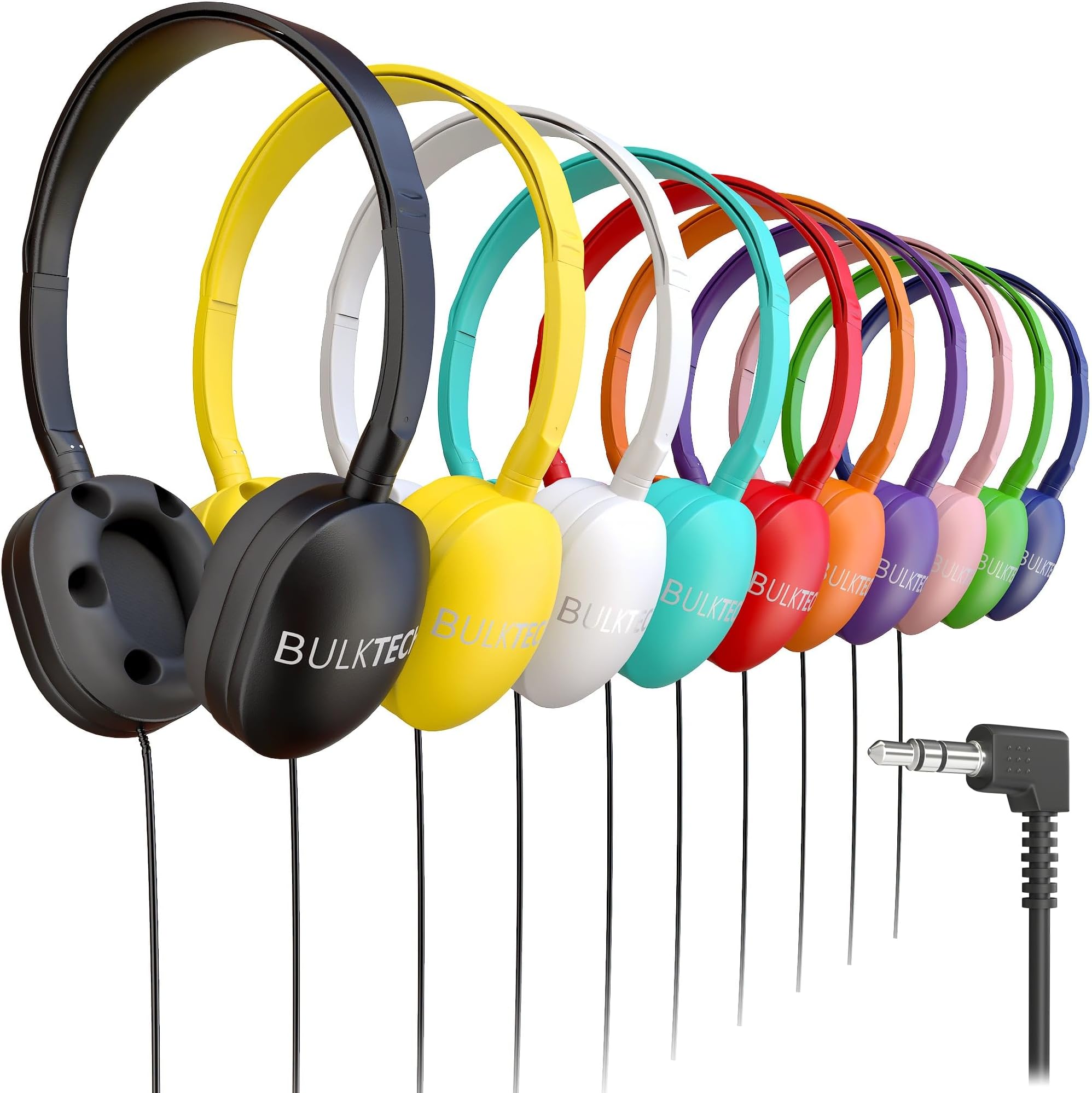 Amazon.com: Maeline Bulk On-Ear Stereo Headphones with 3.5 mm Headphone ...