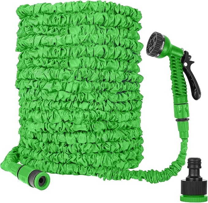 Expandable Garden Hose, 7 Function Spray Nozzle, Flexible & Lightweight ...