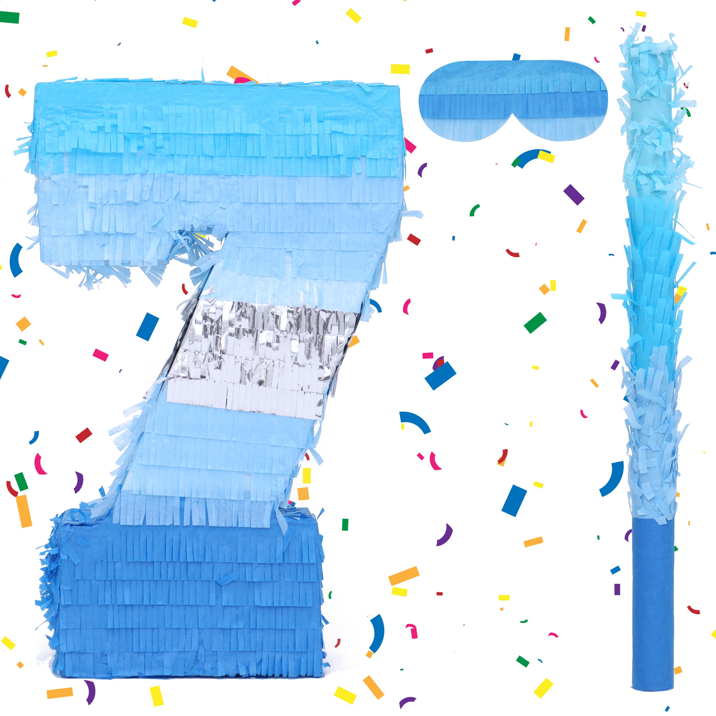 Amazon.com: Birchio Number 7 Pinata Bundle with a Blindfold and Bat(16. ...