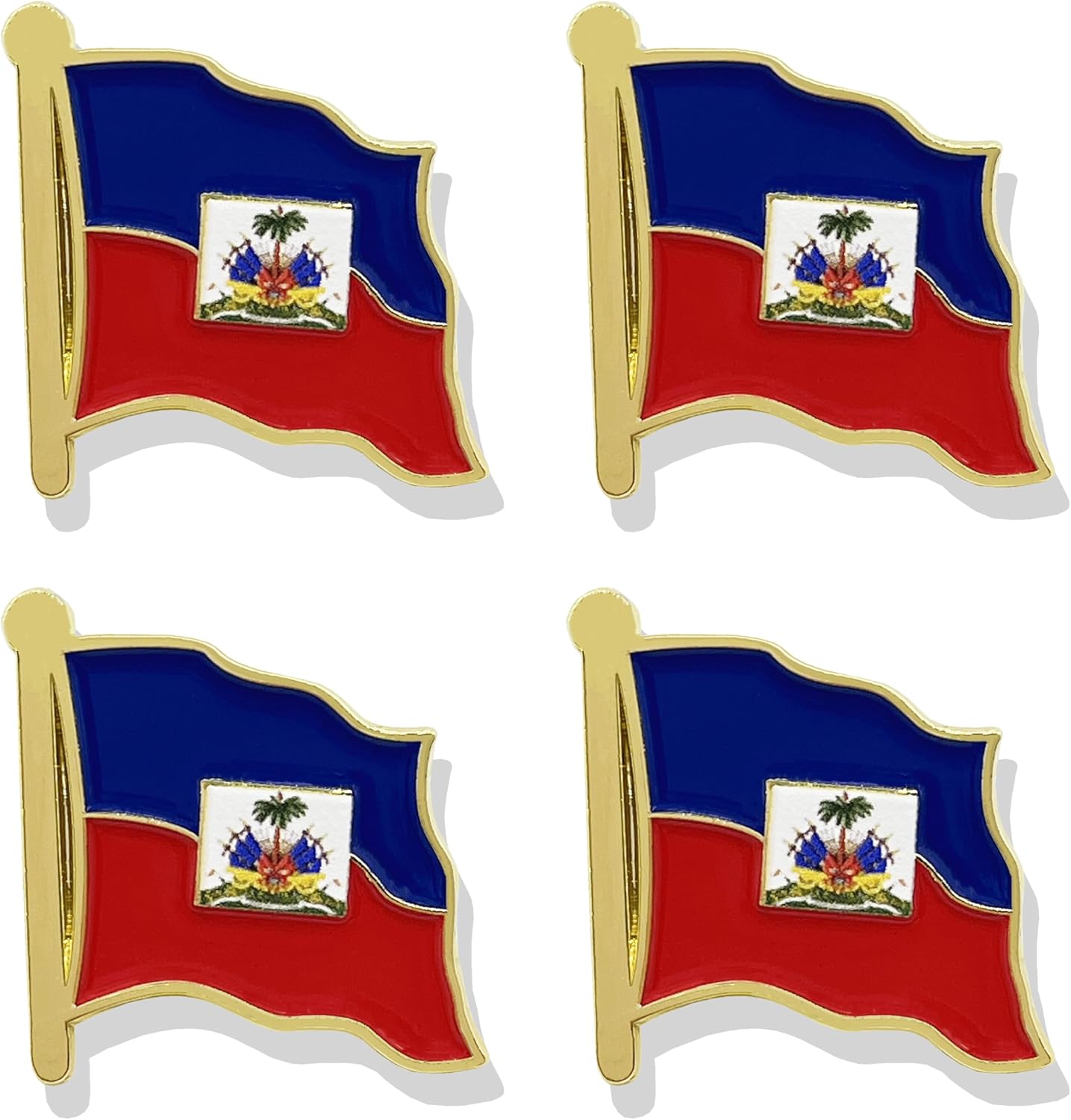 Amazon.com: HSQCEZ 4 Pack Haiti Flag Lapel Pin - Haitian Flags Pins ...