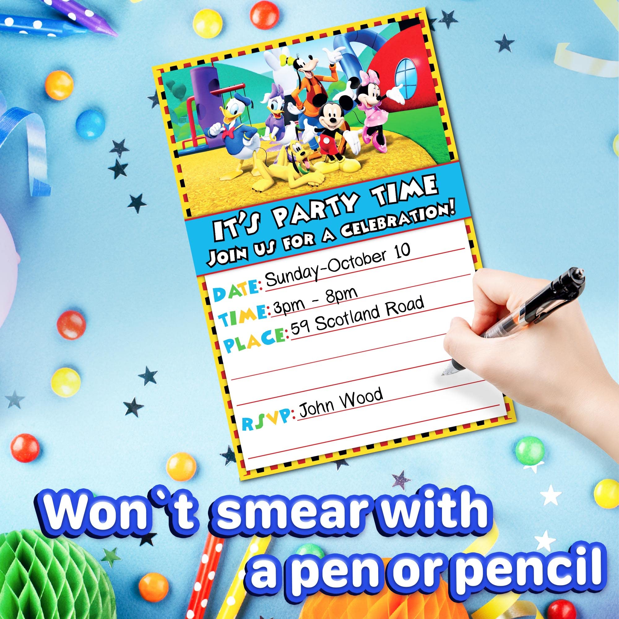 Mickey Mouse Postcard Personalized Invitations