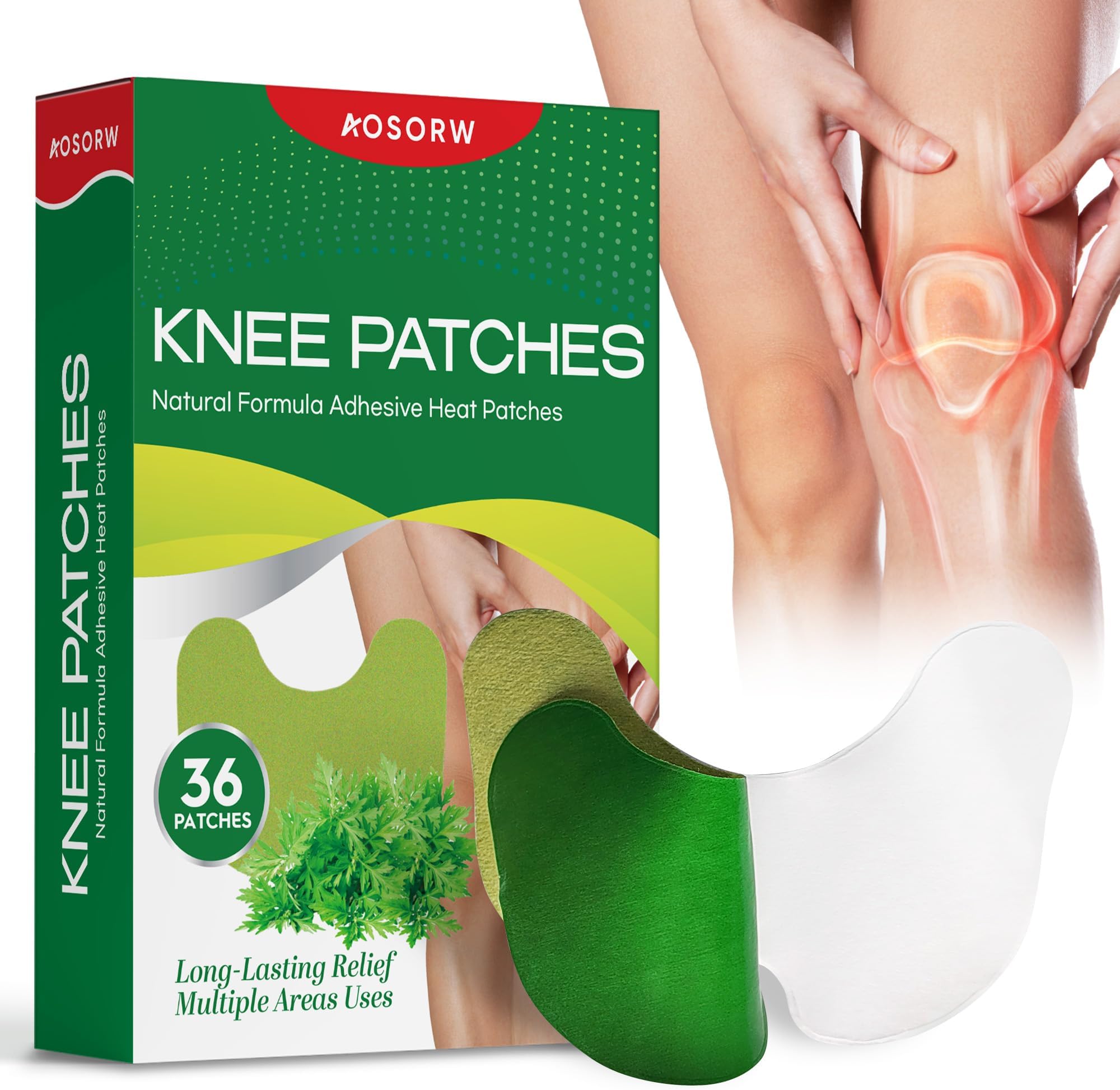 Amazon.com: MQUPIN 48Pcs Knee Patches, Natural Knee Pain Relief Patch ...