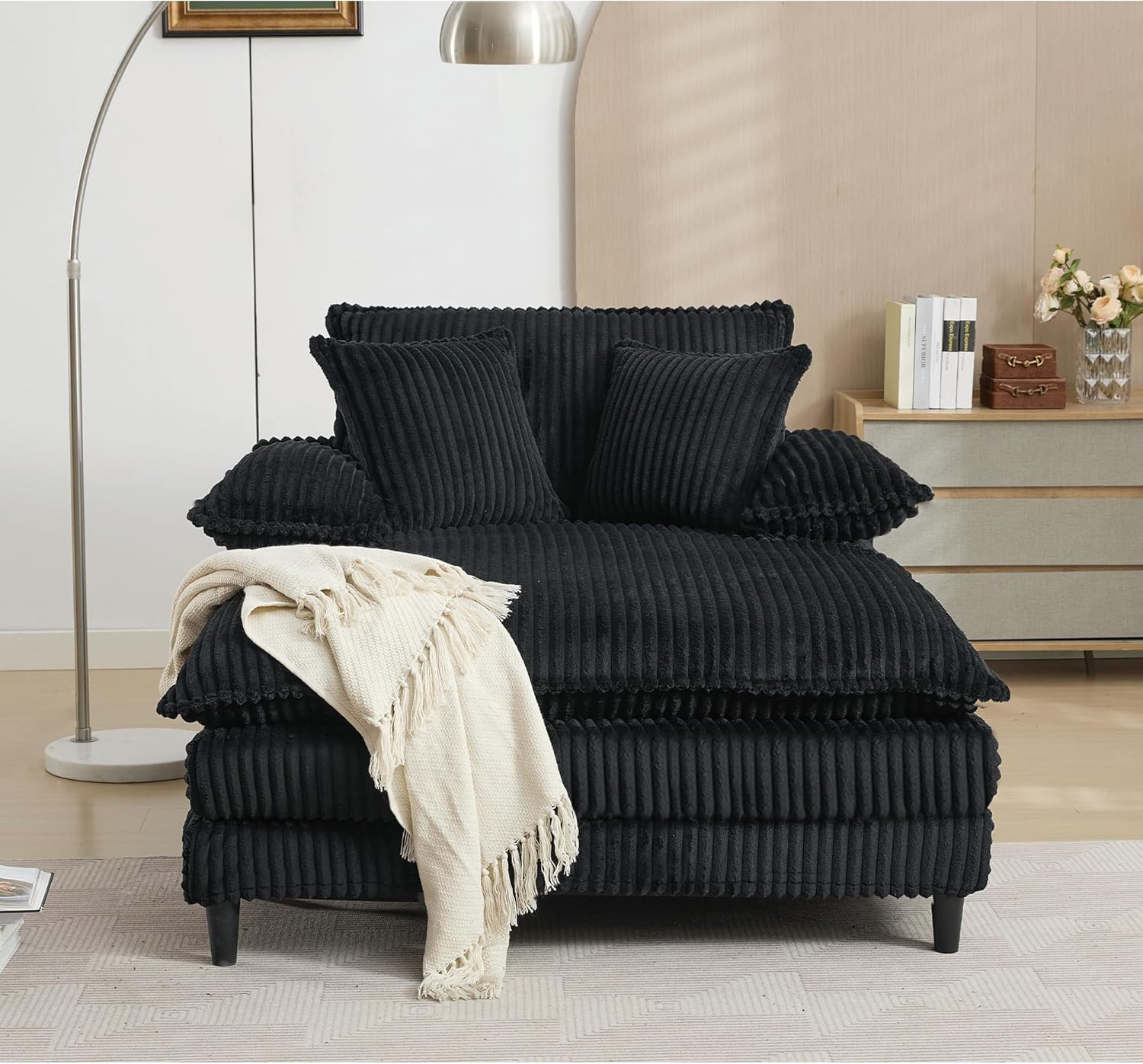 Amazon.com: 54.8" Oversized Chaise Lounge Chair Cozy Sleeper Sofabed ...