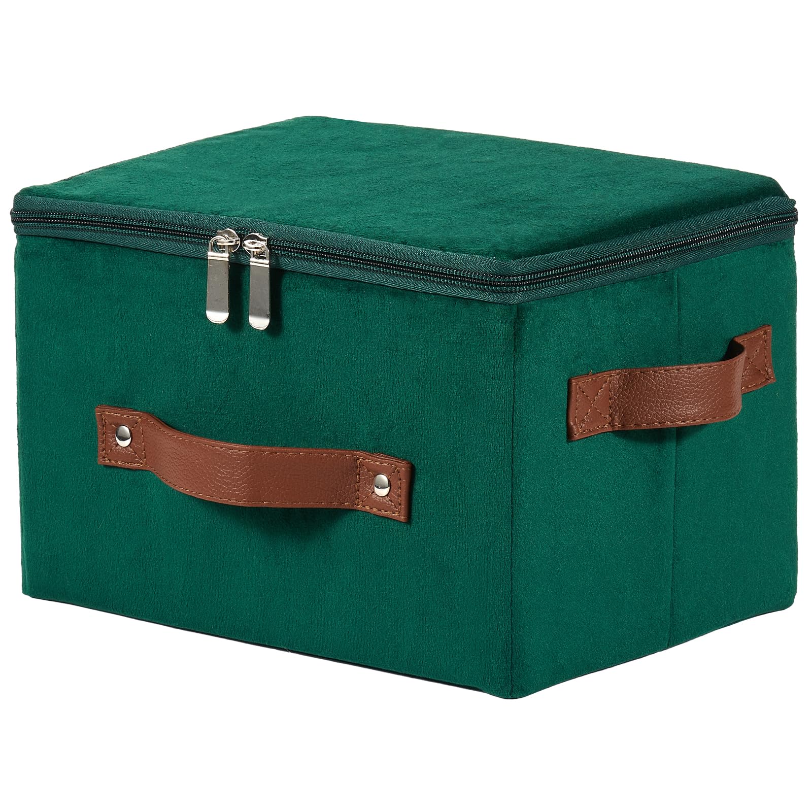 Amazon.com - VinneGenzz Storage Bins with Zipper Lid Velvet Fabric ...