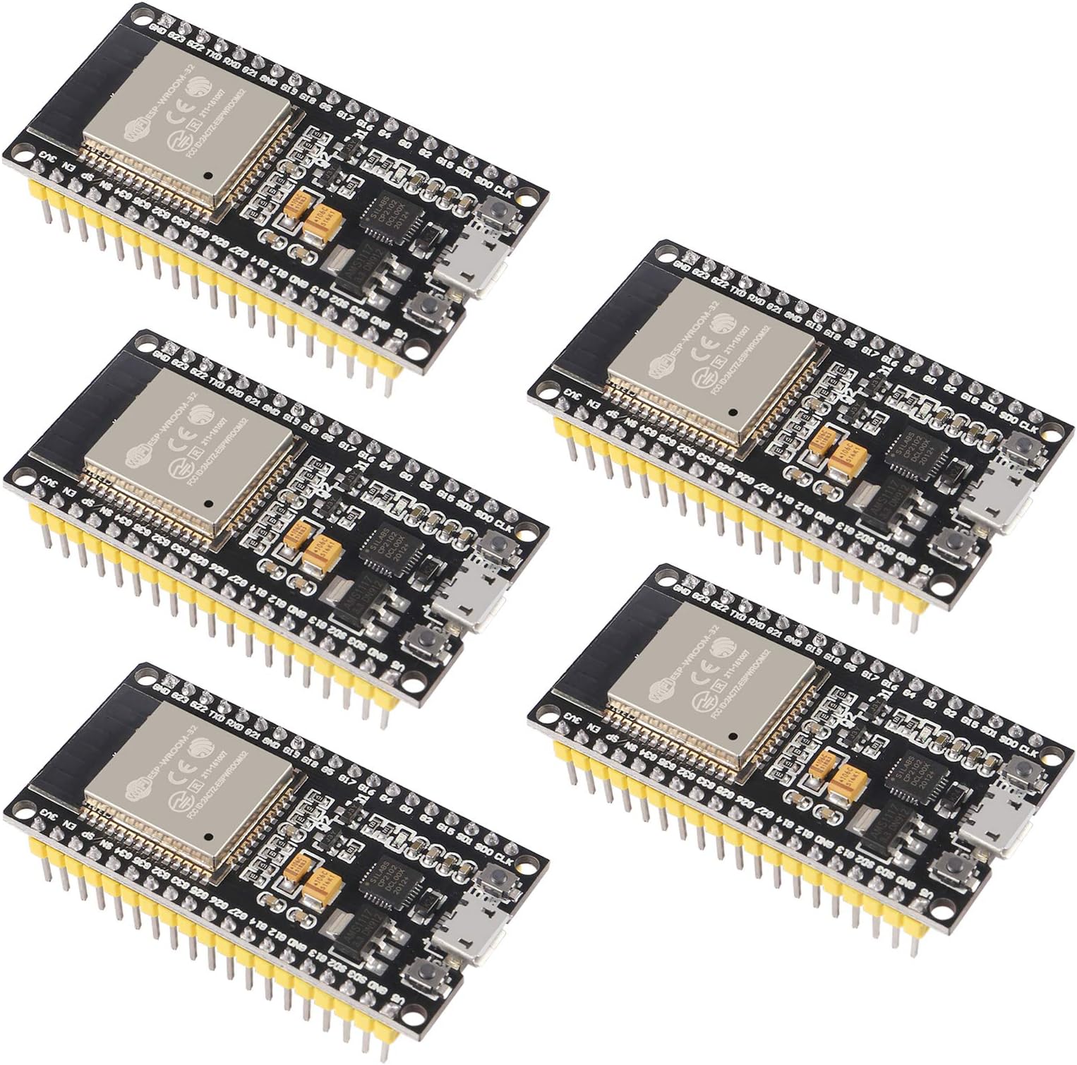 5 pcs ESP32-DevKitC NodeMCU WiFi WLAN CP2102 ESP32-WROOM-32 ...