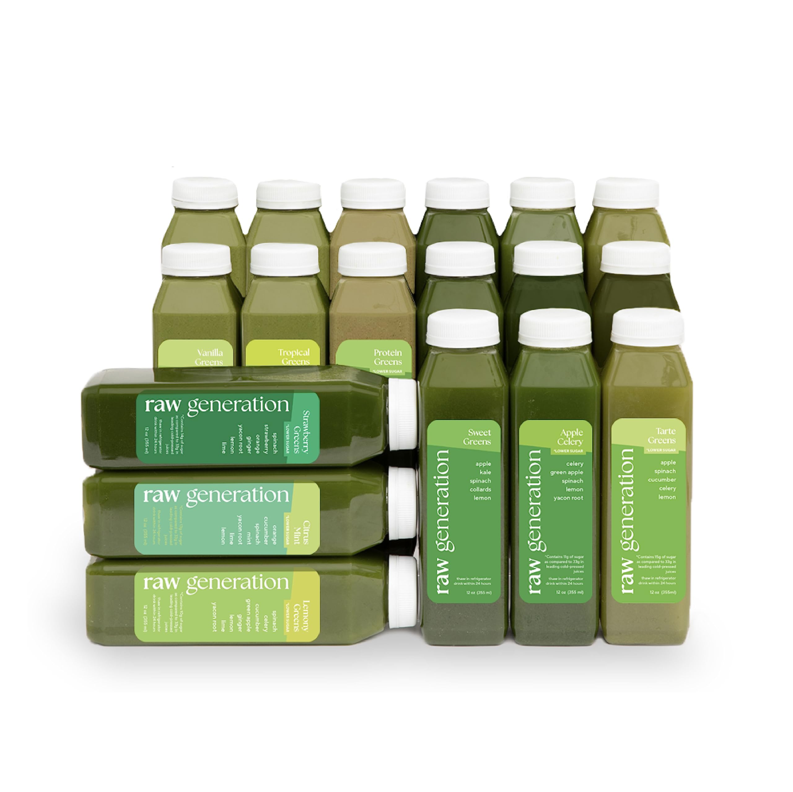 Amazon.com : Raw Generation Green Routine Superfood Juice Pack - Fresh ...