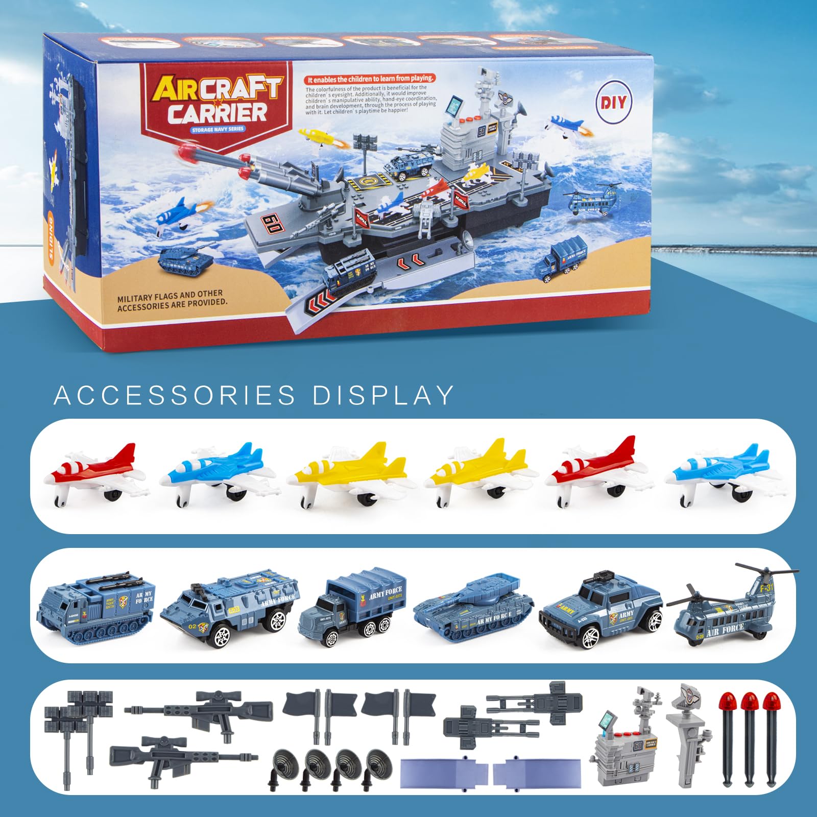 Snapklik.com : Aircraft Carrier Toy For Boys,Military Naval Ship Play Set