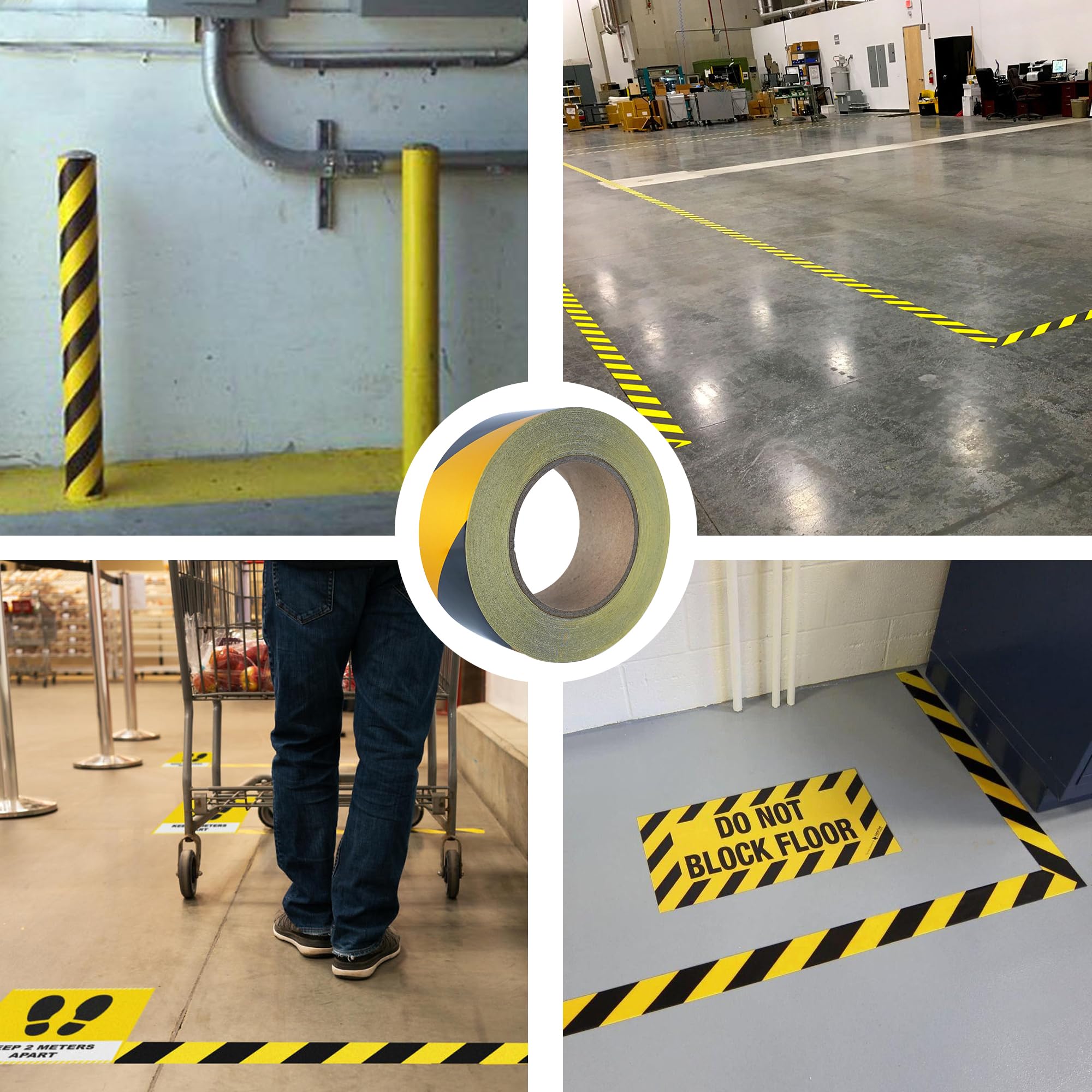 Snapklik.com : Yellow Black Reflective Safety Tape 2" X150ft, High ...