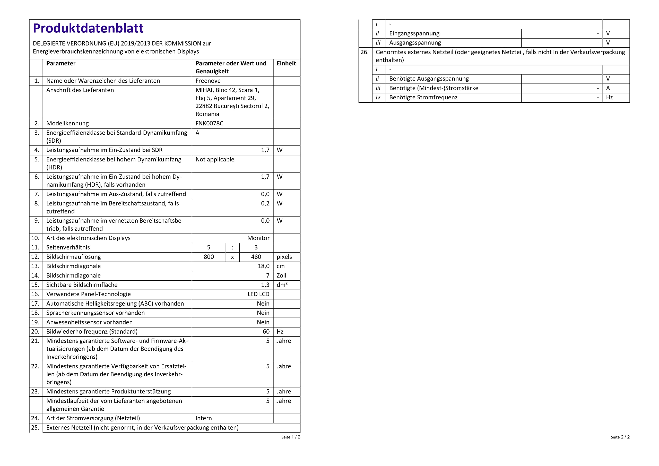 Freenove 7 Inch Touchscreen Monitor for Raspberry Pi, 800x480 Pixel TN ...