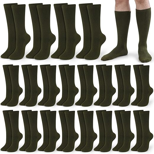 Ramede 20 Pairs Men's Military Boot Socks Army Socks Thick Cotton ...