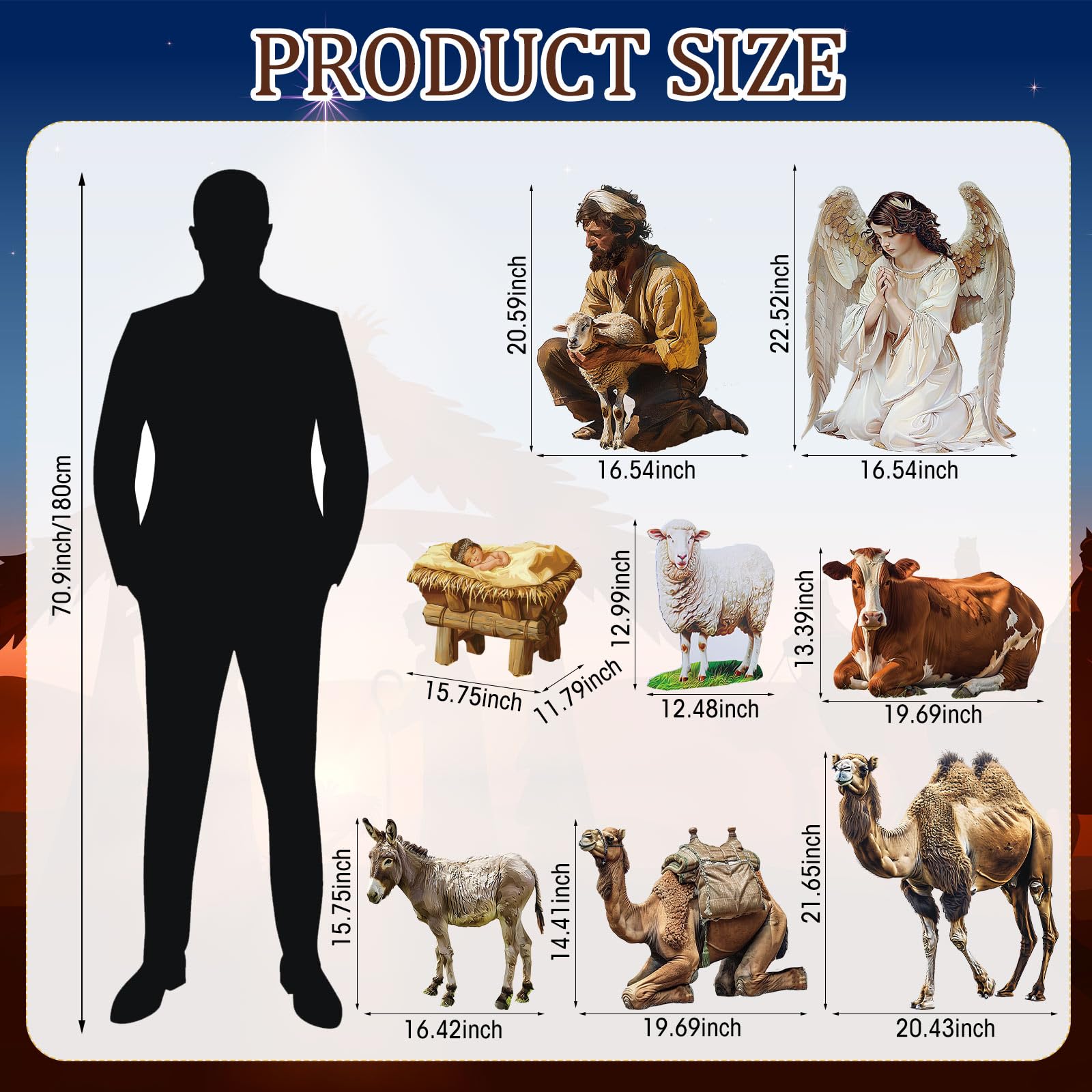 Snapklik.com : Set Of 14 Christmas Outdoor Nativity Scene Nativity Lawn ...