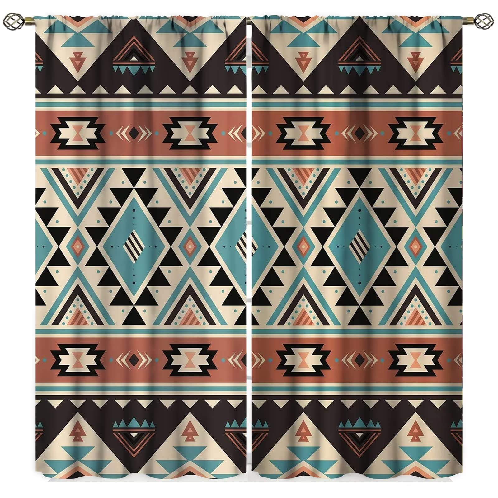 Amazon.com: Aztec Curtains, Southwestern Native Tribal Ethnic Pattern ...