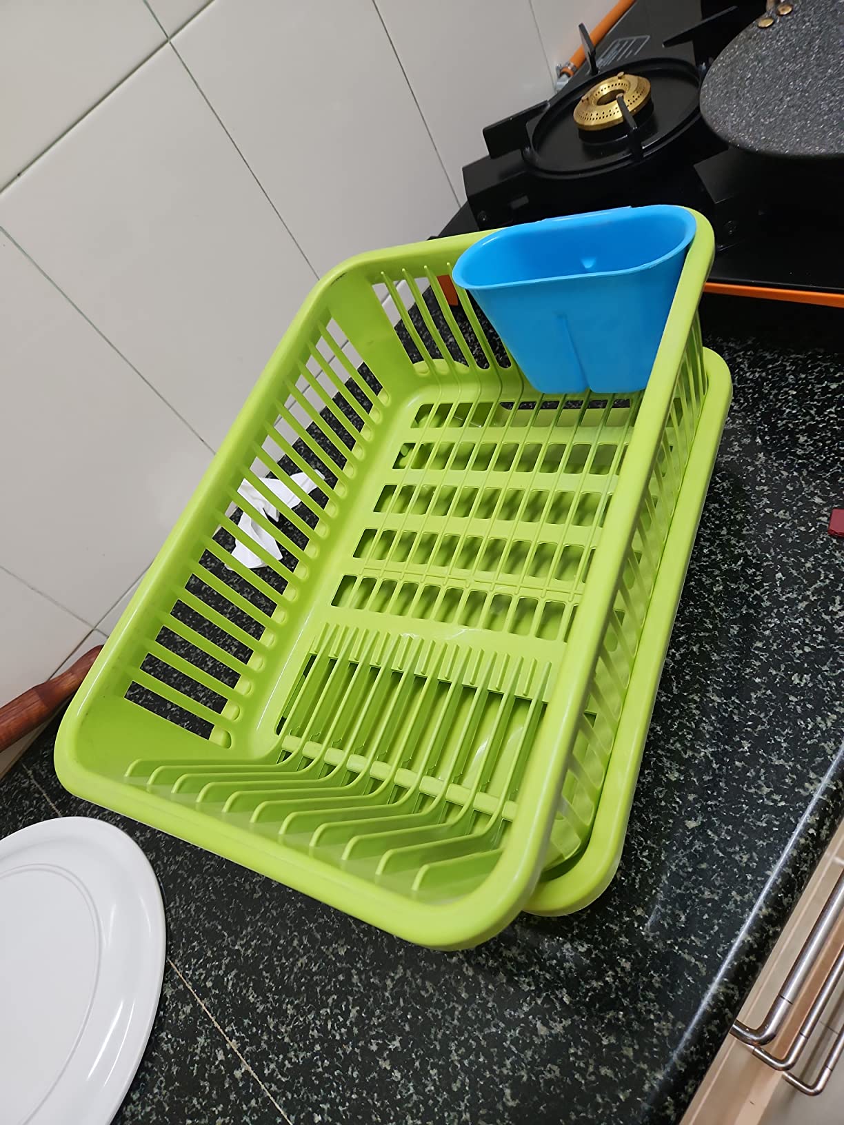 Buy Suzec 3 in 1 Durable Small Plastic Kitchen Sink with,Dish Rack ...