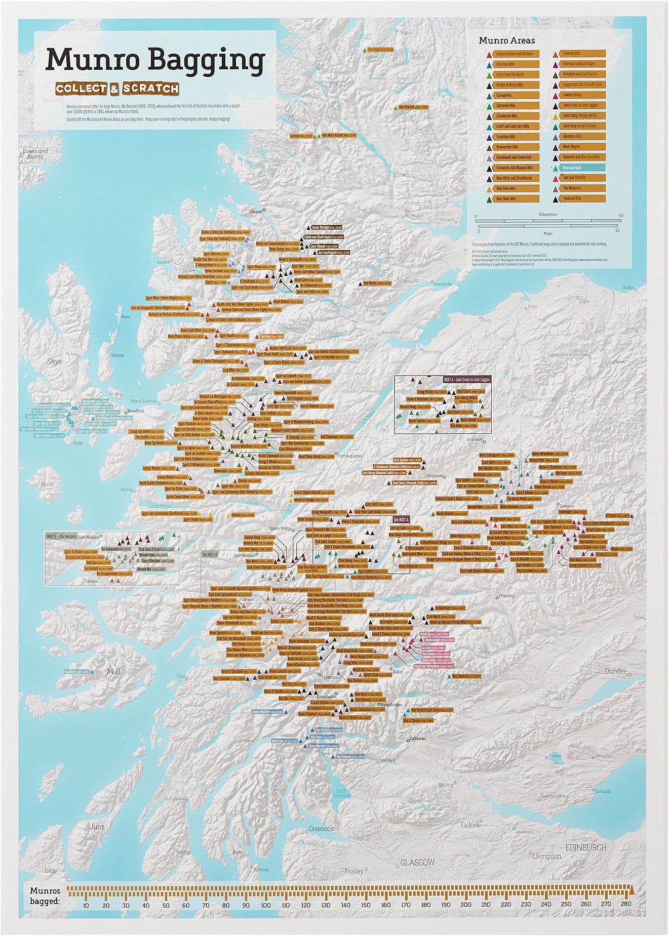 Munro Map with Munro Tick-List Scotland Munro Bagging Map : GuideUs ...