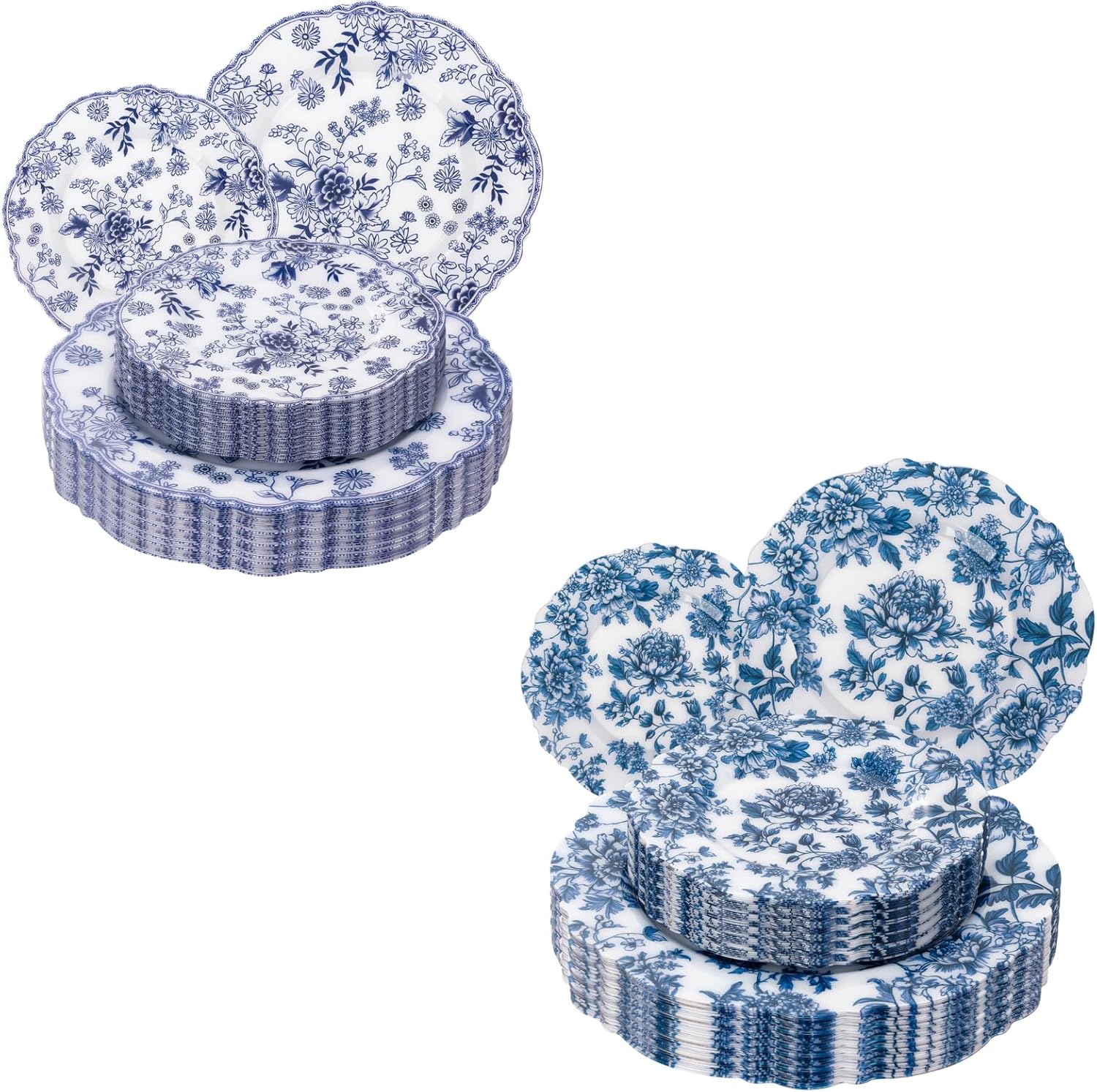 Amazon.com: WDF 40PCS Blue Plastic Plates : Health & Household