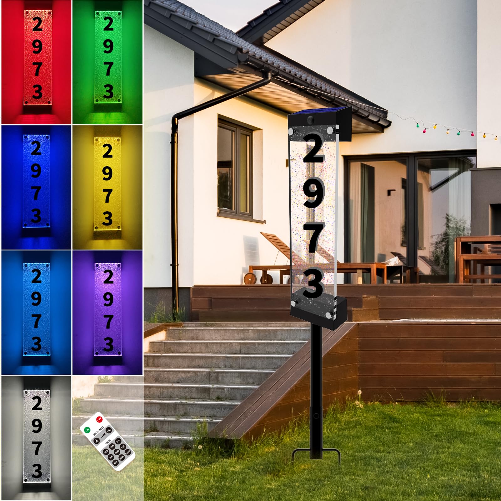 Amazon.com: Bmakre Solar House Numbers, May With Remote Control House ...