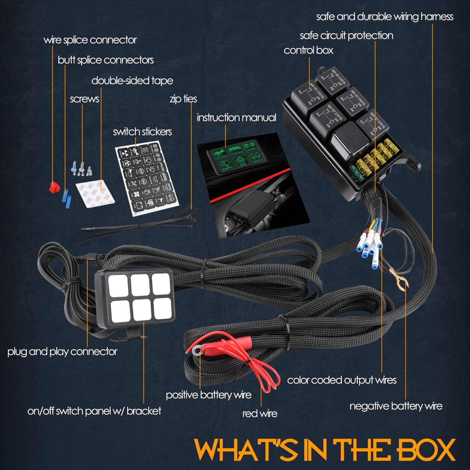 6 Gang Switch Panel, Nirider Universal Circuit Control Box Button ...