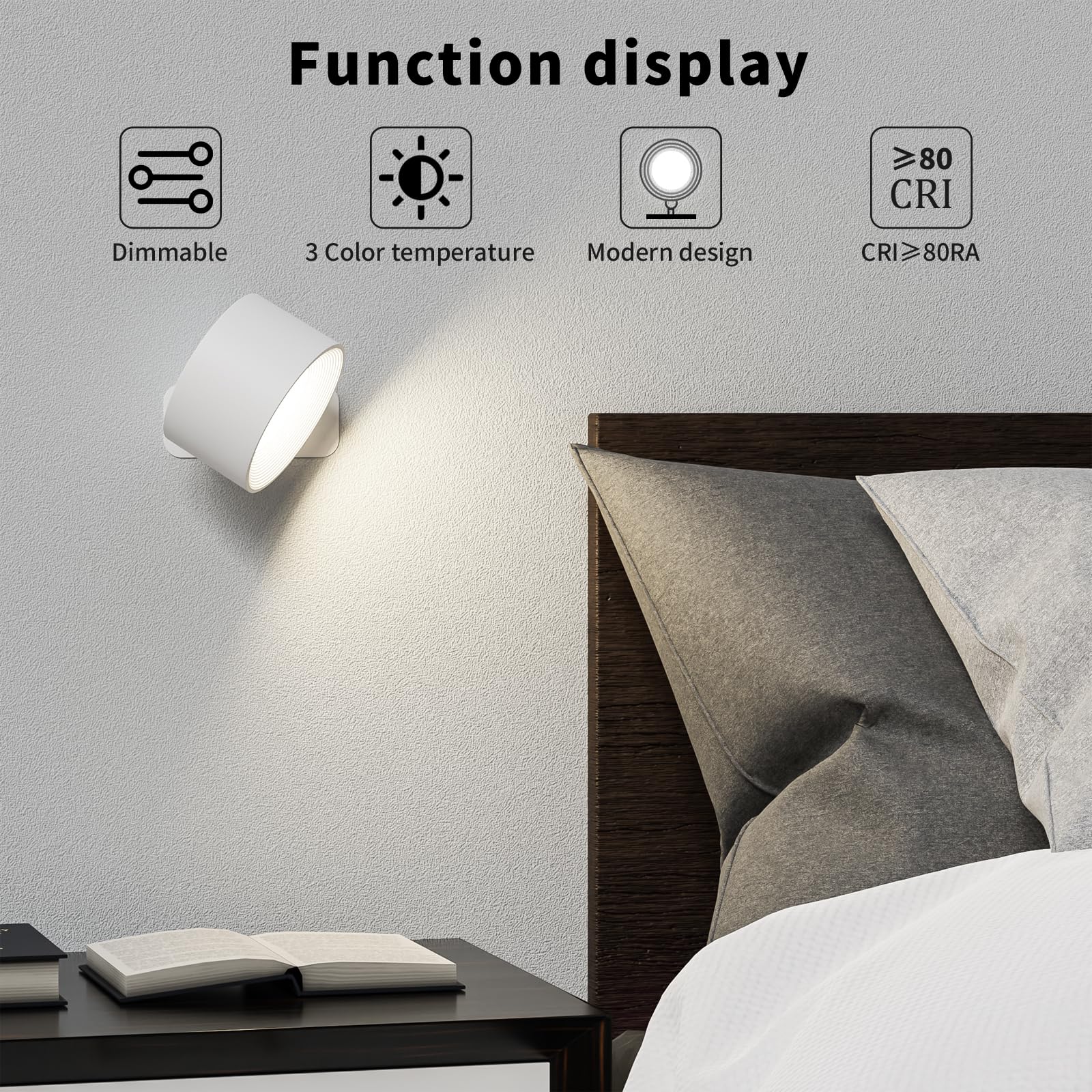 Kaishengyuan LED Applique Murale Interieur, lampe d'intérieur avec USB ...